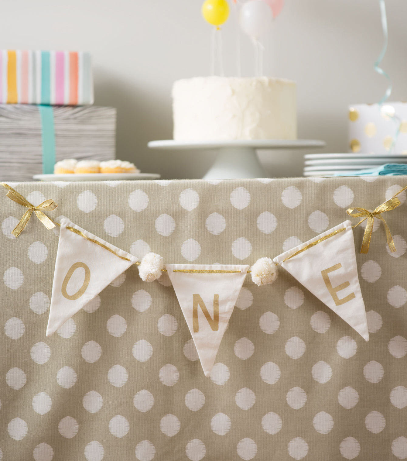 ONE Year Fabric Birthday Banner