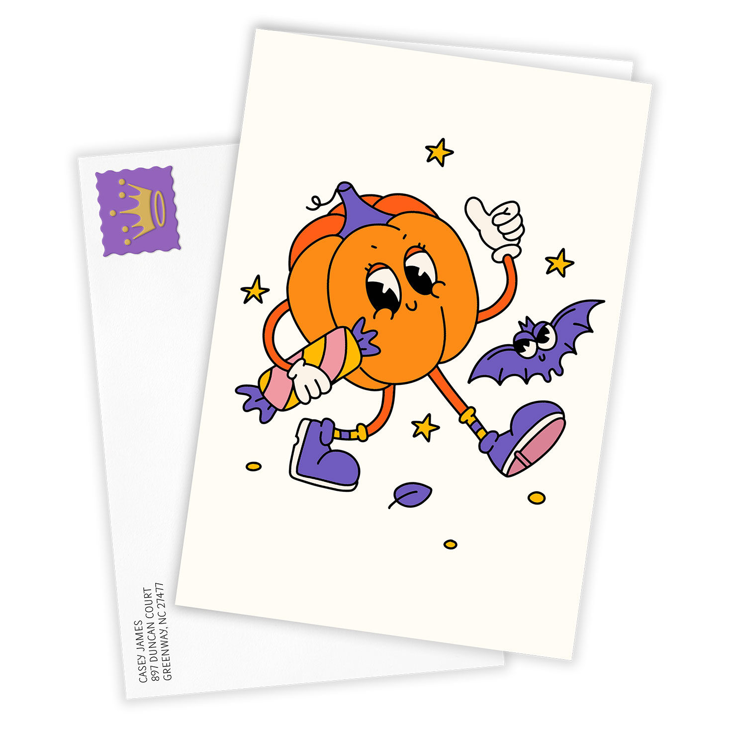 Retro Groovy Pumpkin Custom Halloween Card - Greeting Cards | Hallmark