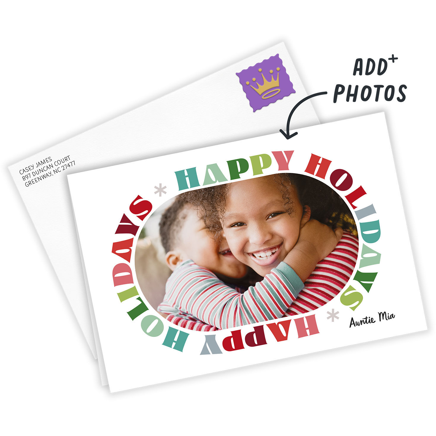 Colorful Block Letters Custom Holiday Card - Greeting Cards | Hallmark