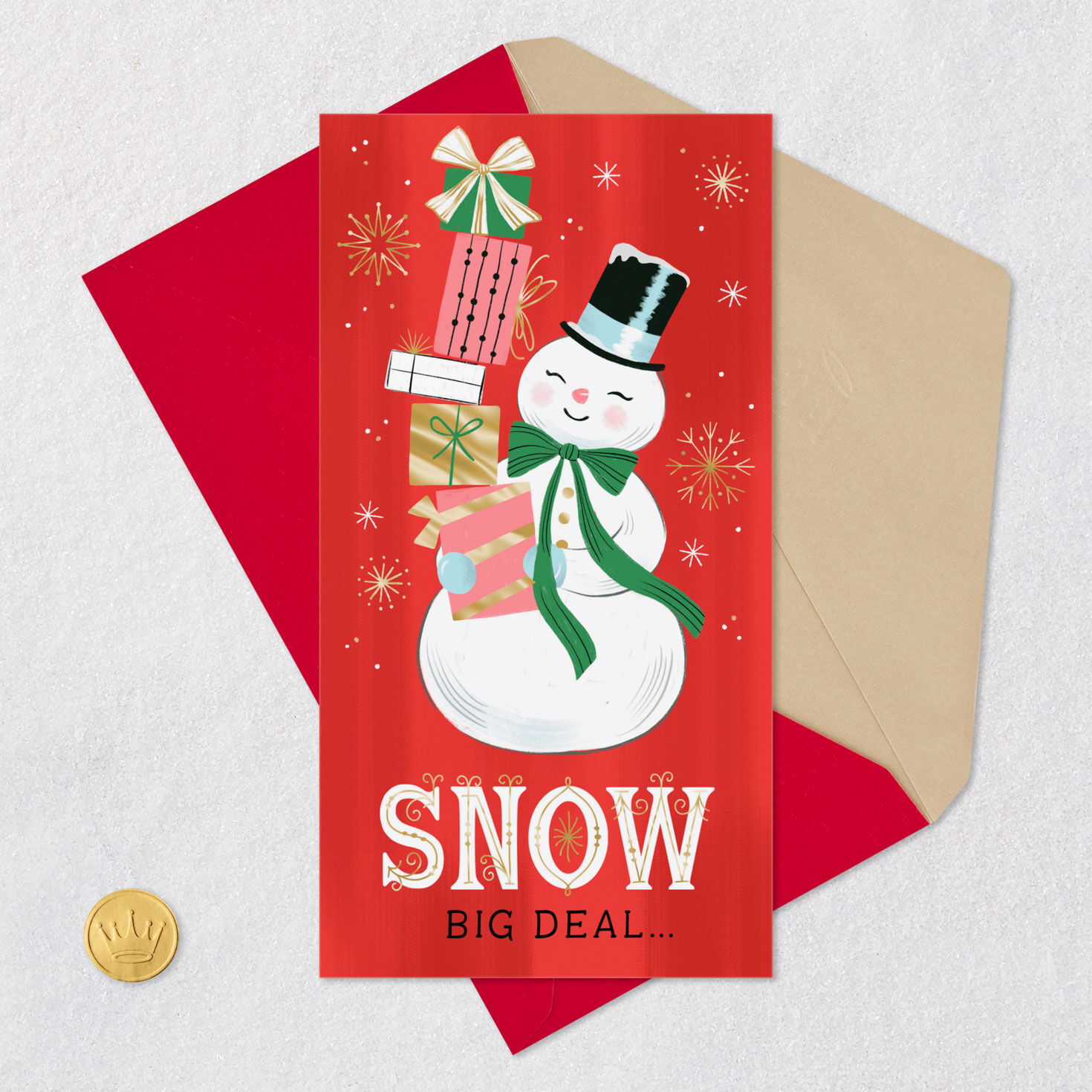 Snow Big Deal Vintage Snowman Money Holder Christmas Card - Greeting ...
