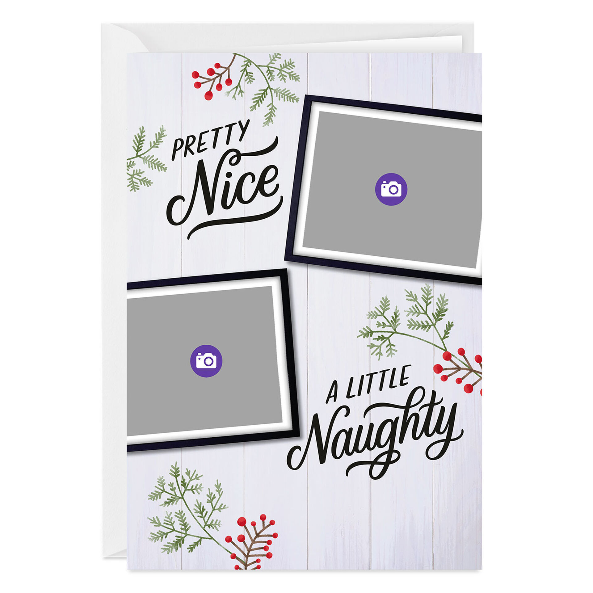 Personalized Naughty and Nice Christmas Photo Card - Greeting Cards ...