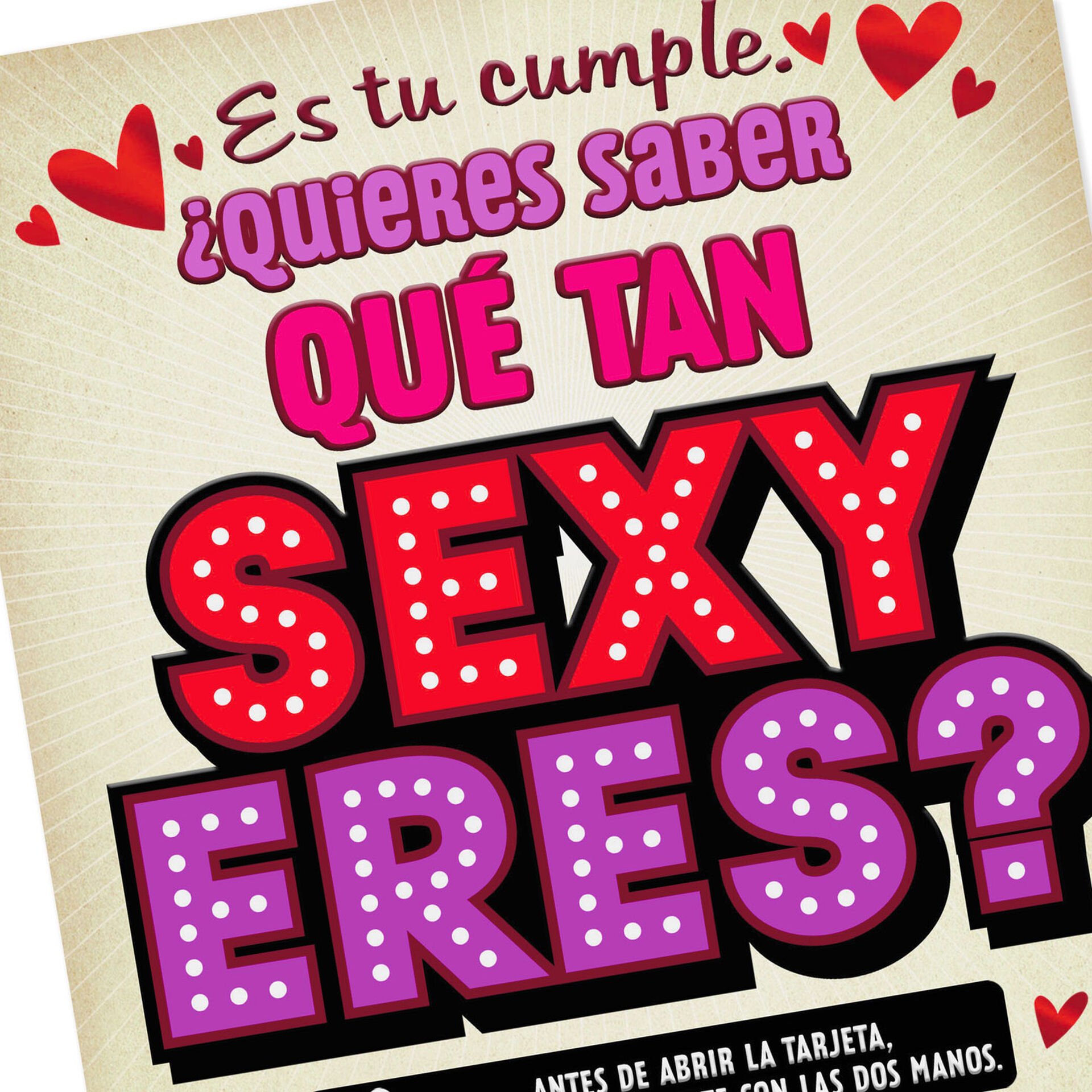 How Sexy Are You Spanish Language Birthday Card Greeting Cards