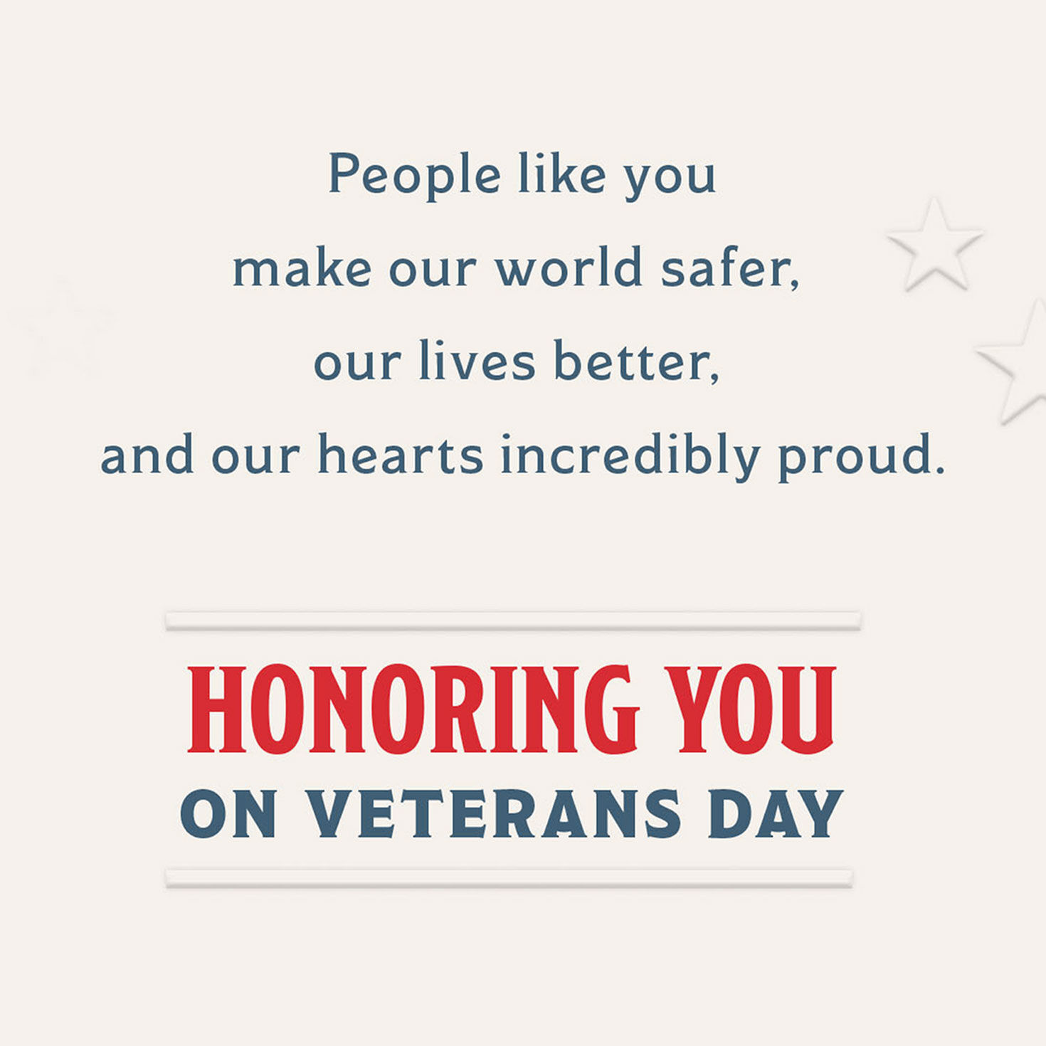 You Make Our World Better Veterans Day Card - Greeting Cards | Hallmark