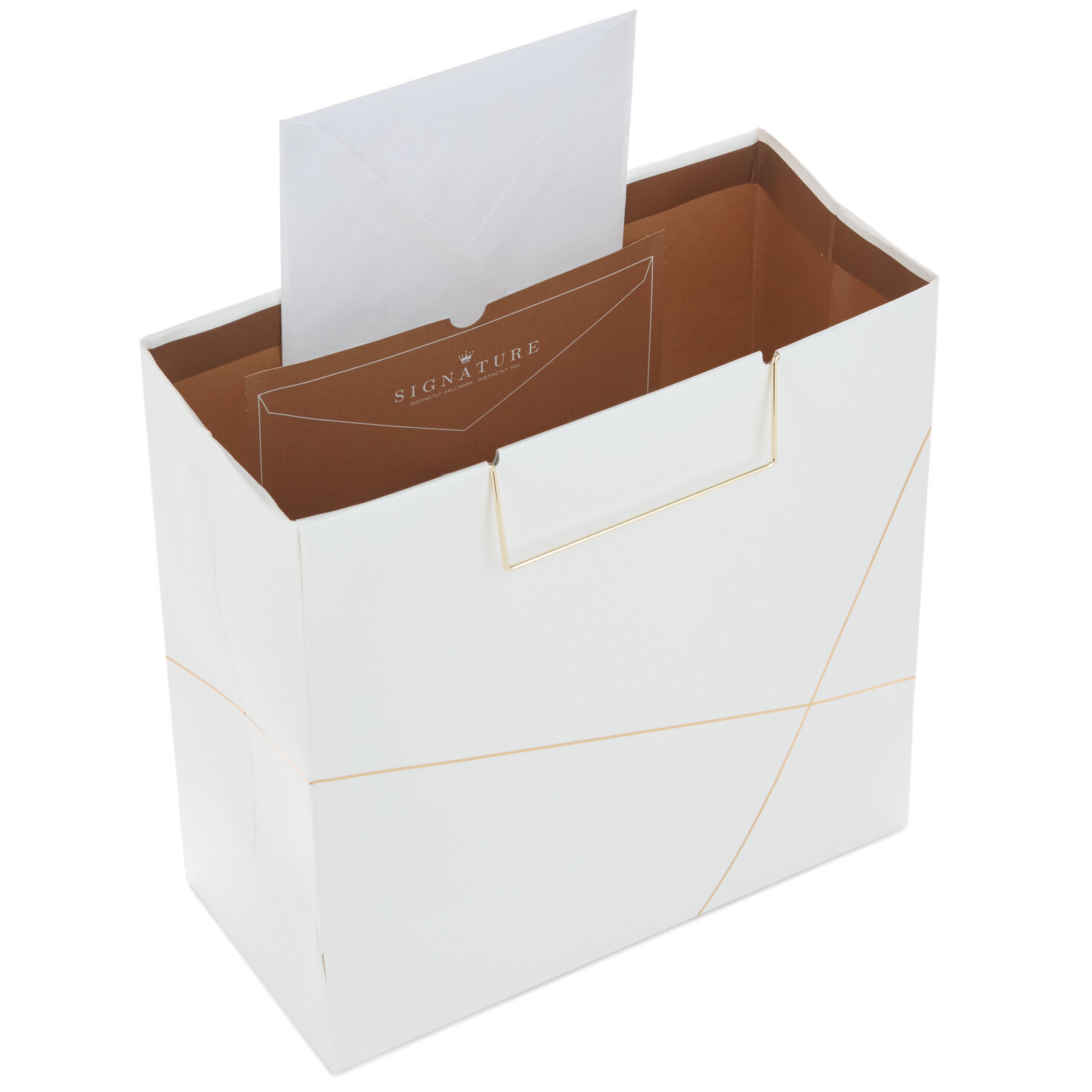 White With Gold Large Square Gift Bag, 10.4" - Gift Bags | Hallmark