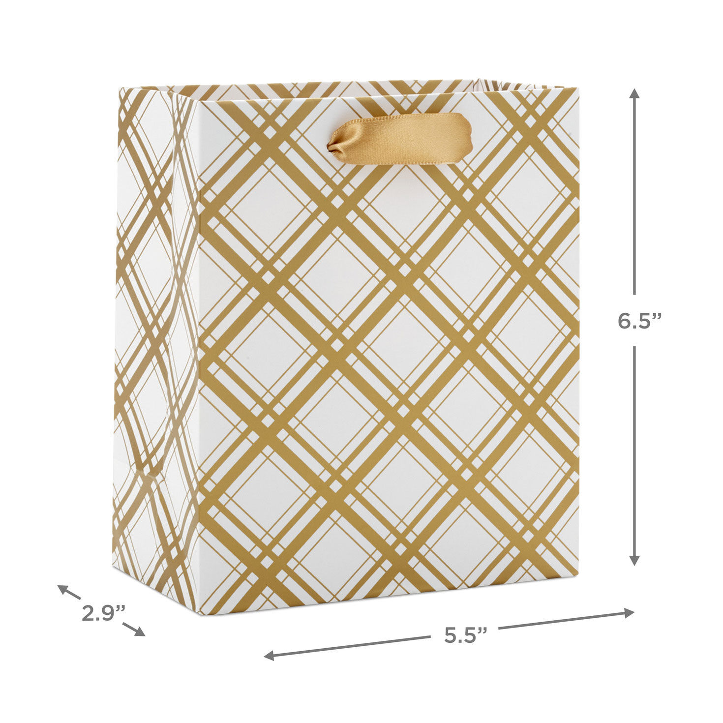 6.5" Ivory and Gold 6-Pack Assorted Small Christmas Gift Bag Bundle ...