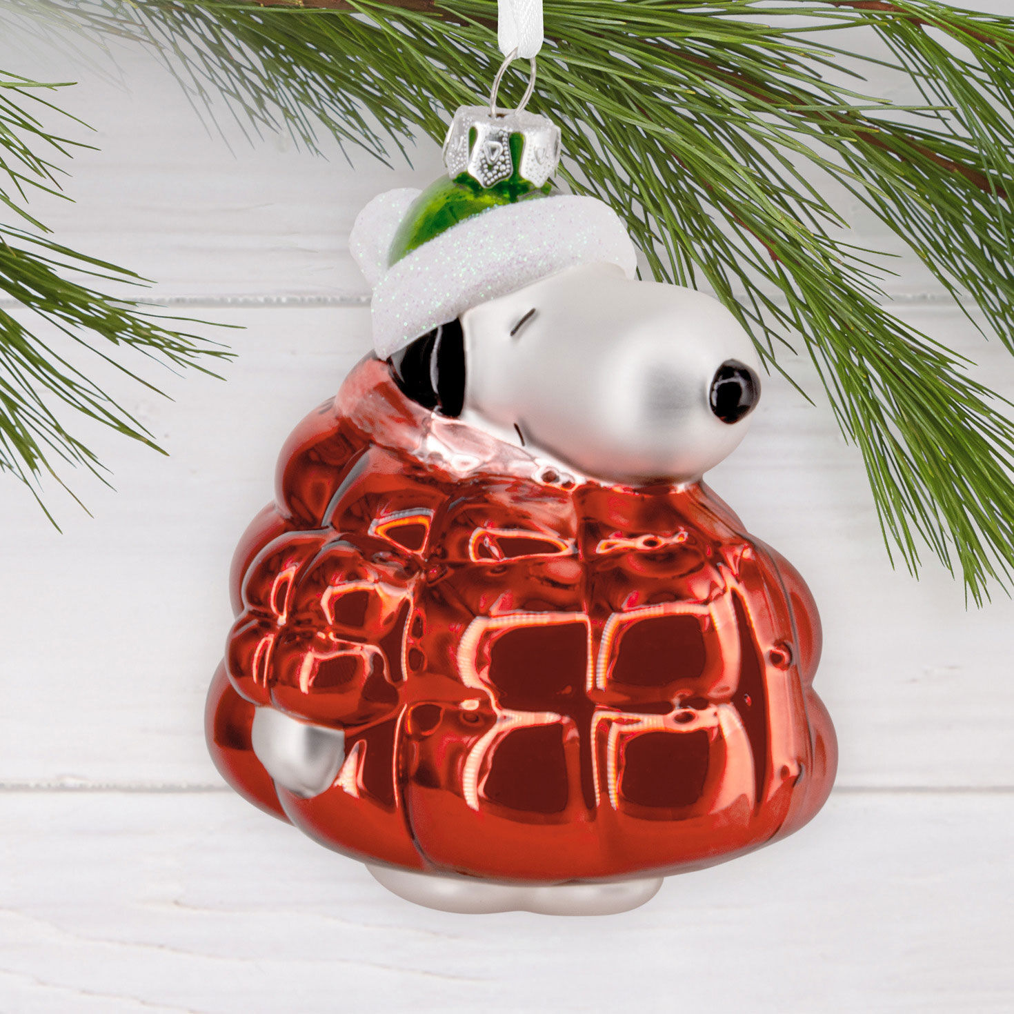 Peanuts® Snoopy in Puffer Coat Blown Glass Hallmark Ornament - Hallmark ...