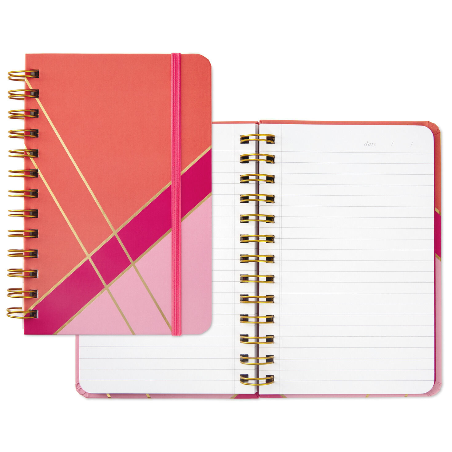 Coral and Pink Color Block Spiral Notebook - Notebooks & Journals ...