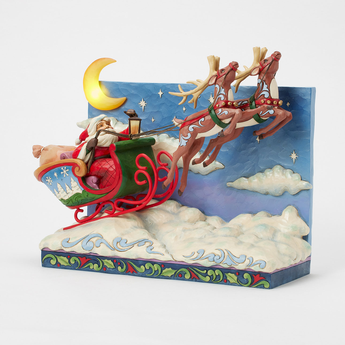 Jim Shore Heartwood Creek Santa Sleigh Musical Figurine With Light, 11. ...