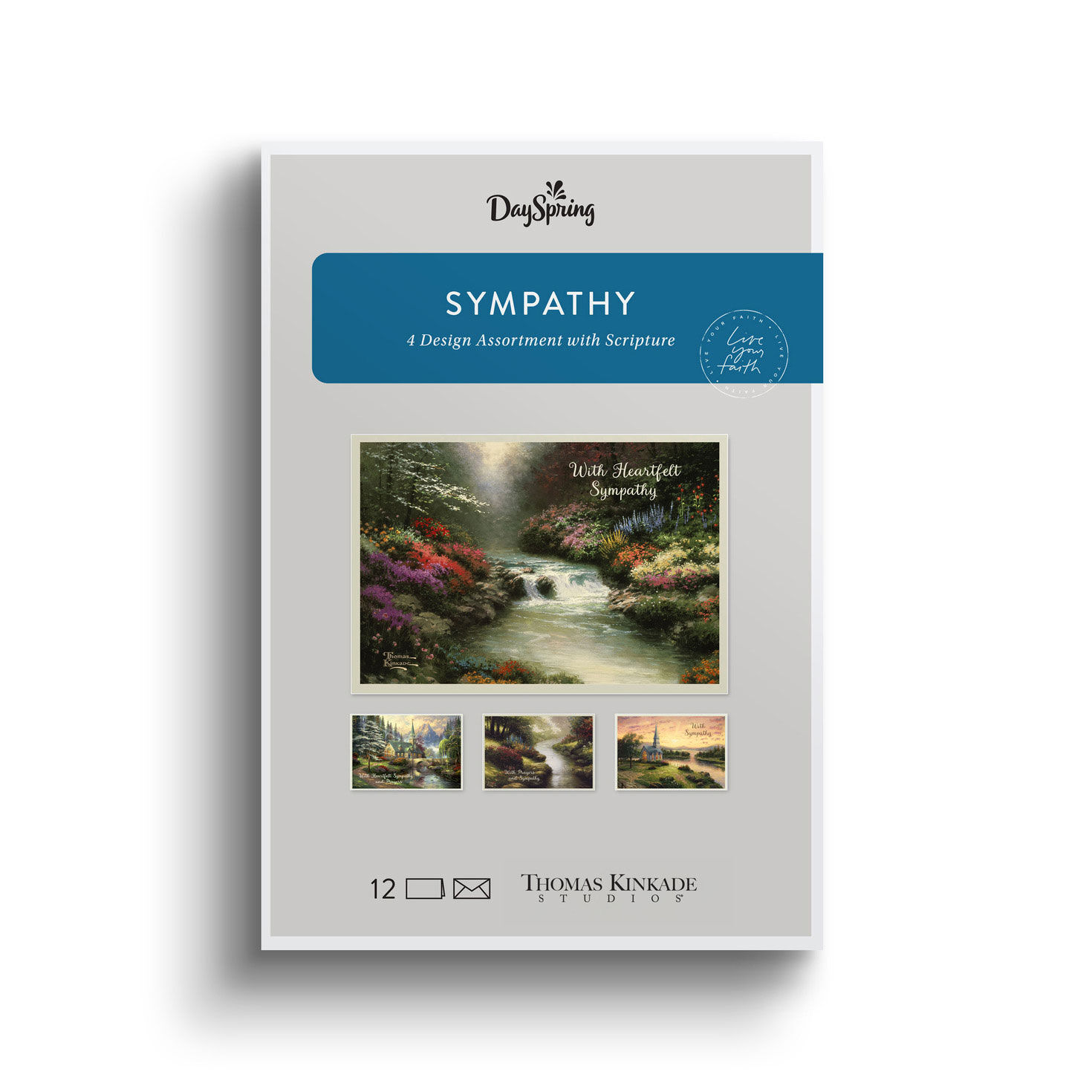 Thomas Kinkade Assorted Religious Sympathy Cards, Box of 12 - Boxed ...