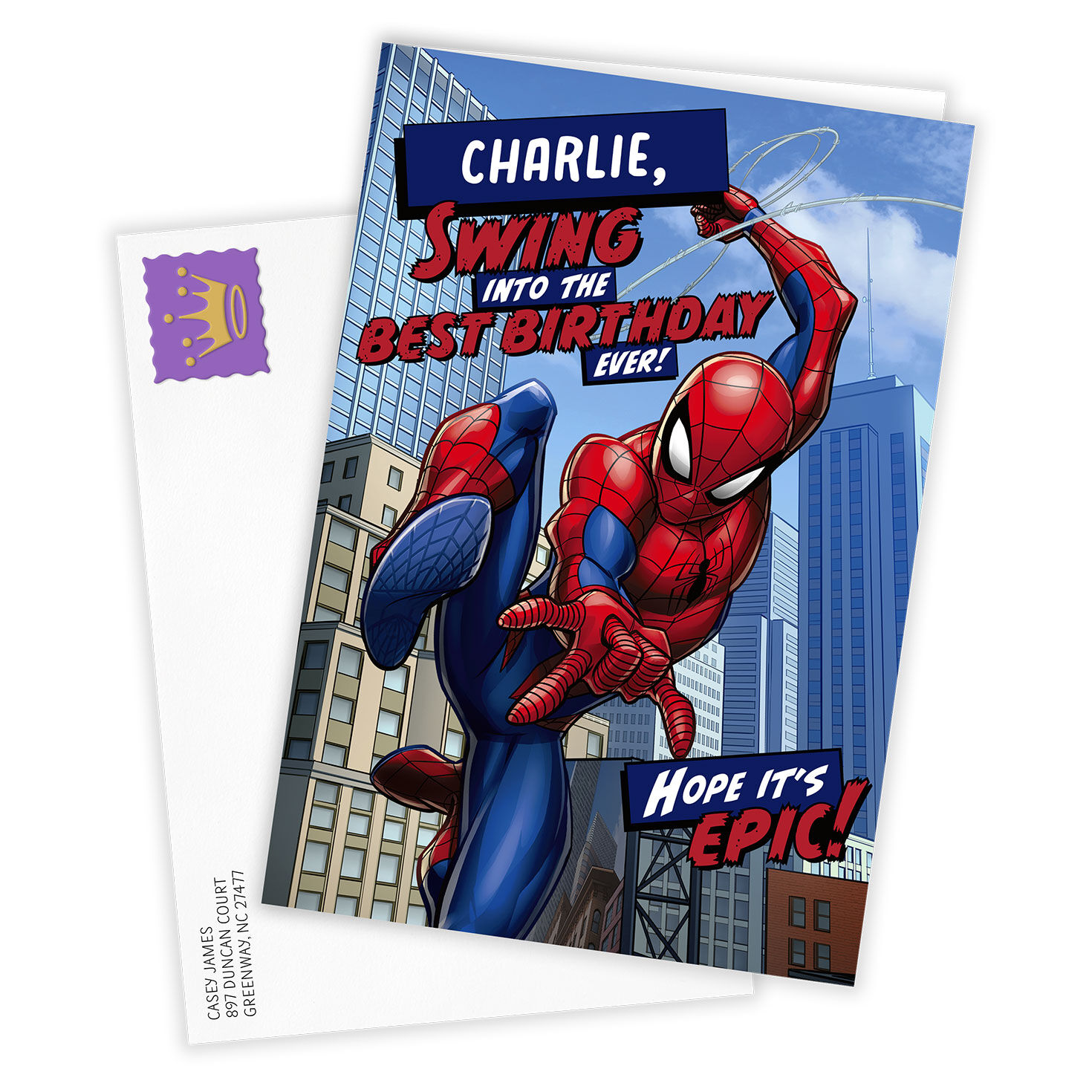 Marvel Spider-Man Hope It's Epic Custom Birthday Card - Greeting Cards ...