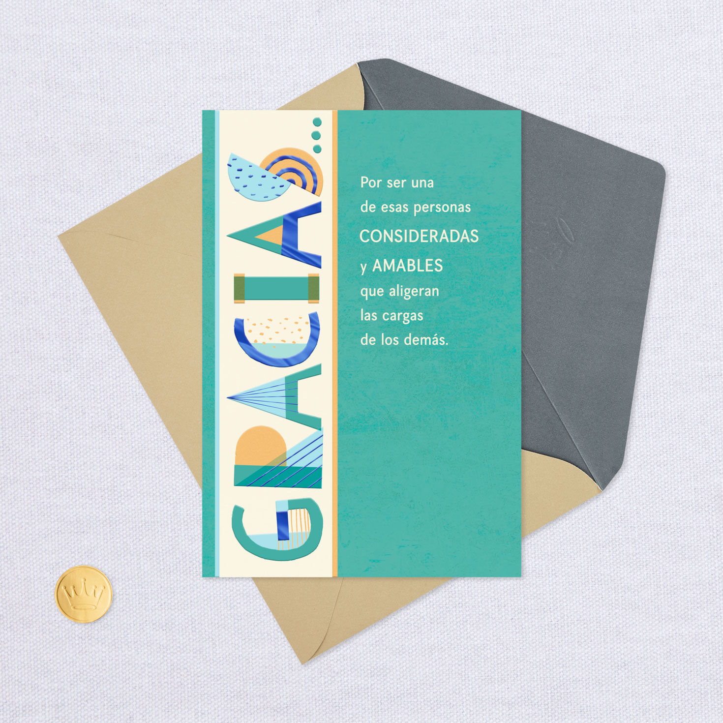 Gracias Lettering Spanish-Language Thank-You Card - Greeting Cards ...