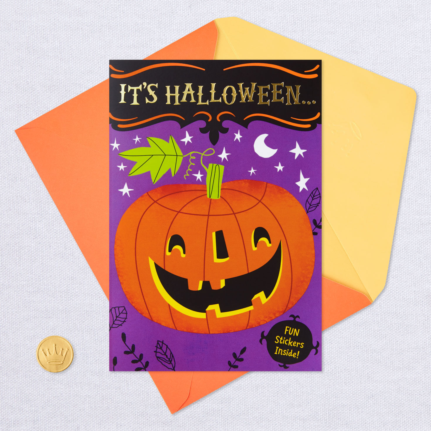 Pumpkin Decorating Activity Halloween Card With Stickers - Greeting ...