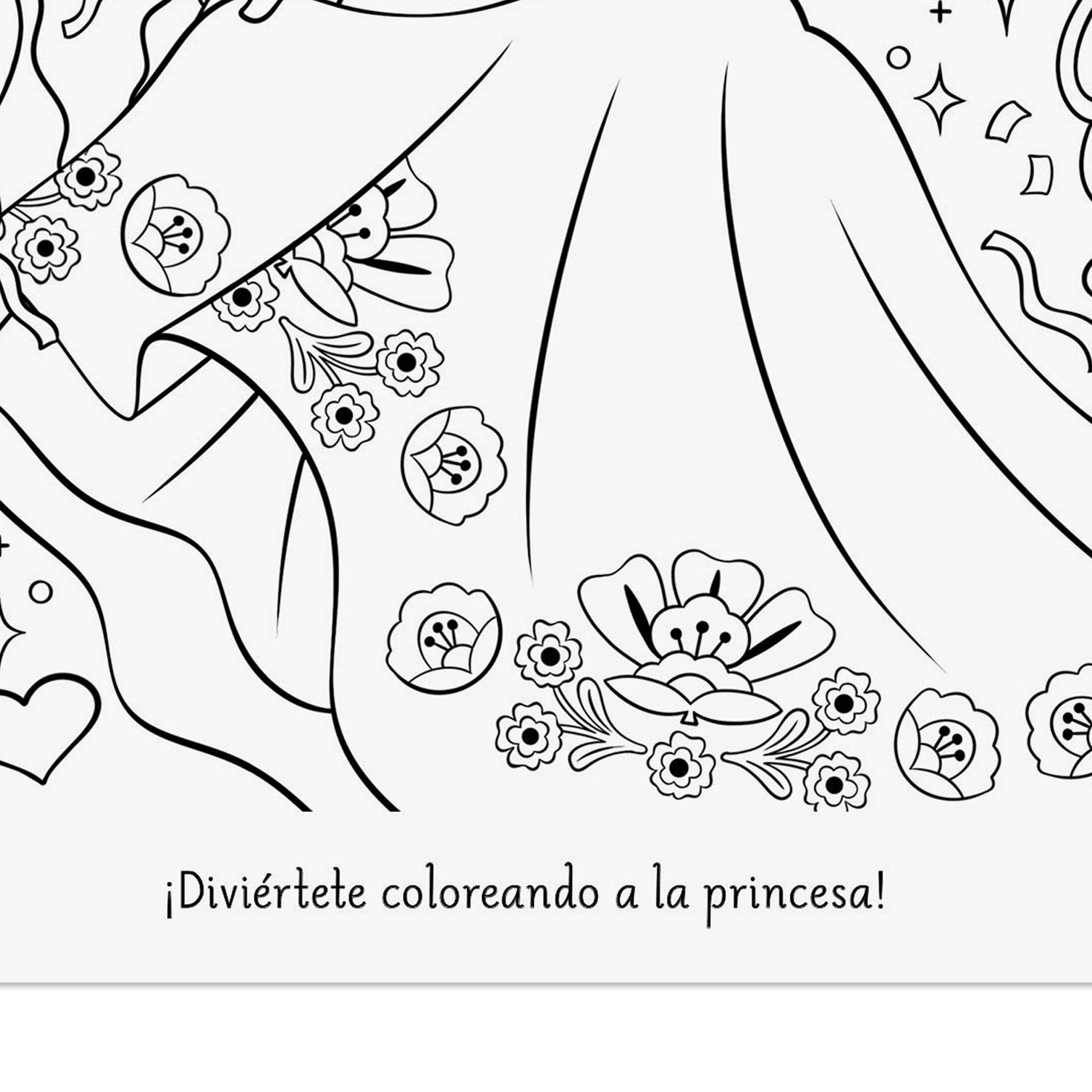 Granddaughter, You're a Princess Spanish-Language Card With Coloring ...