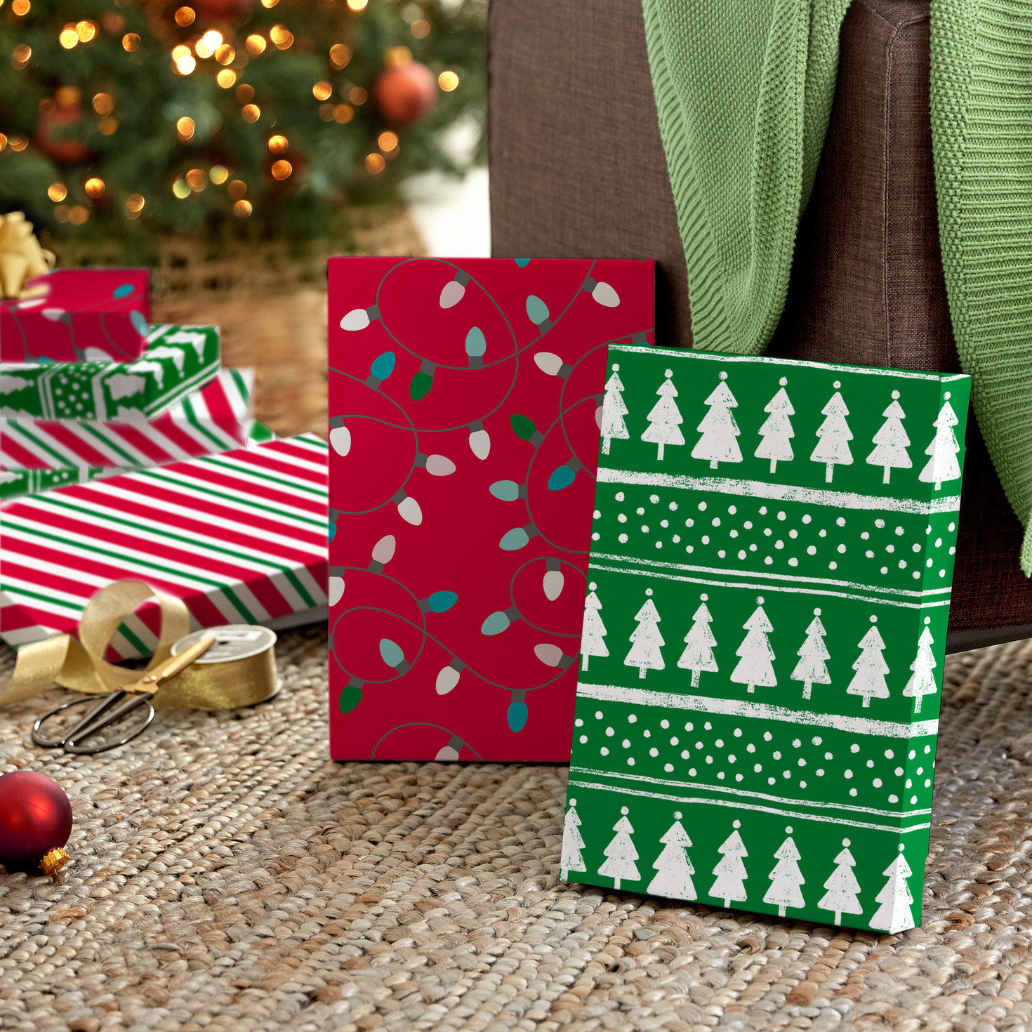 Colorful Christmas 12-Pack Assorted Medium Gift Box Bundle - Gift Boxes ...