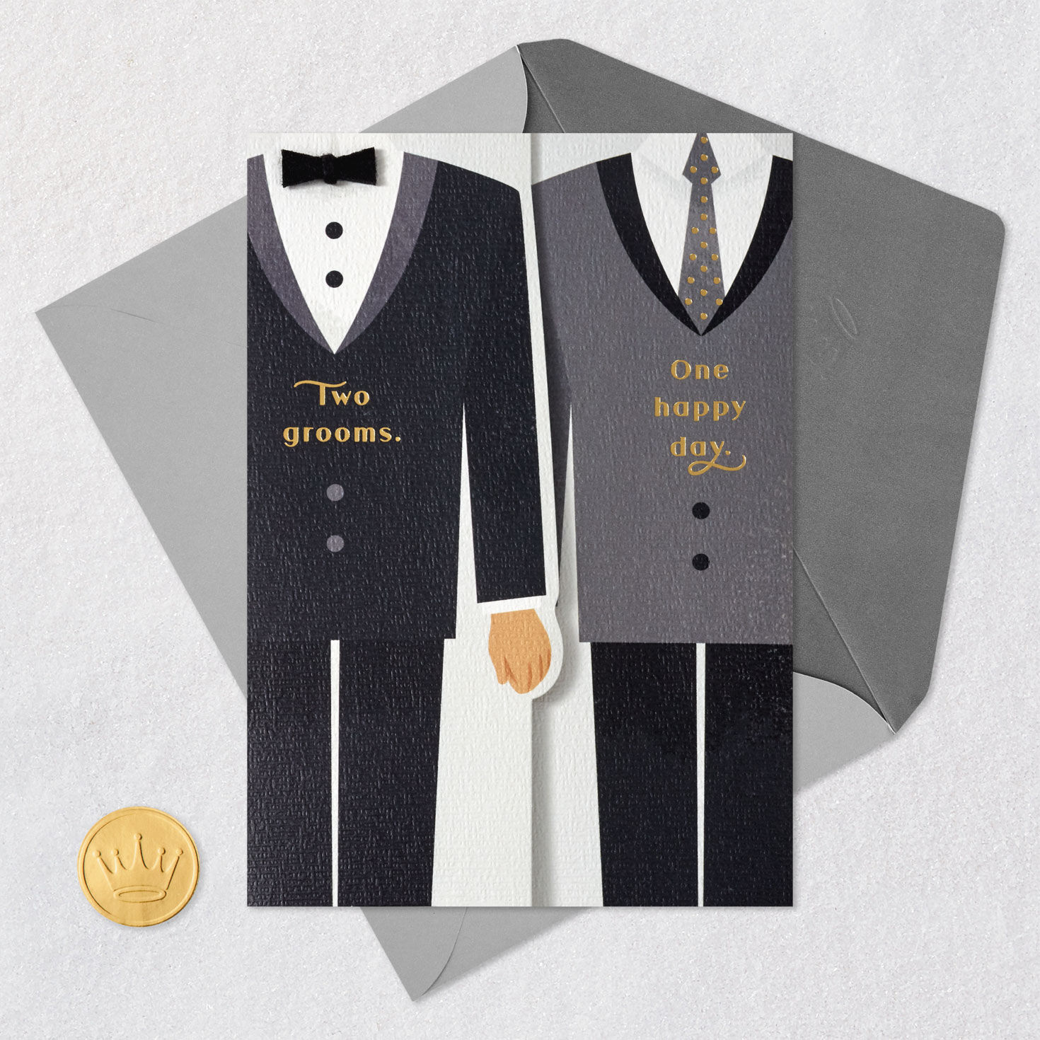 Two Grooms, One Happy Day Wedding Card for Couple - Greeting Cards ...