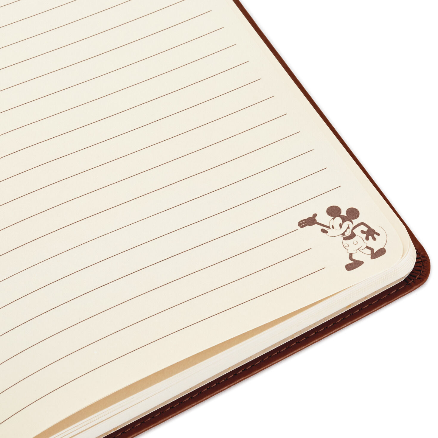 Disney Mickey Mouse Brown Faux Leather Journal - Notebooks & Journals ...