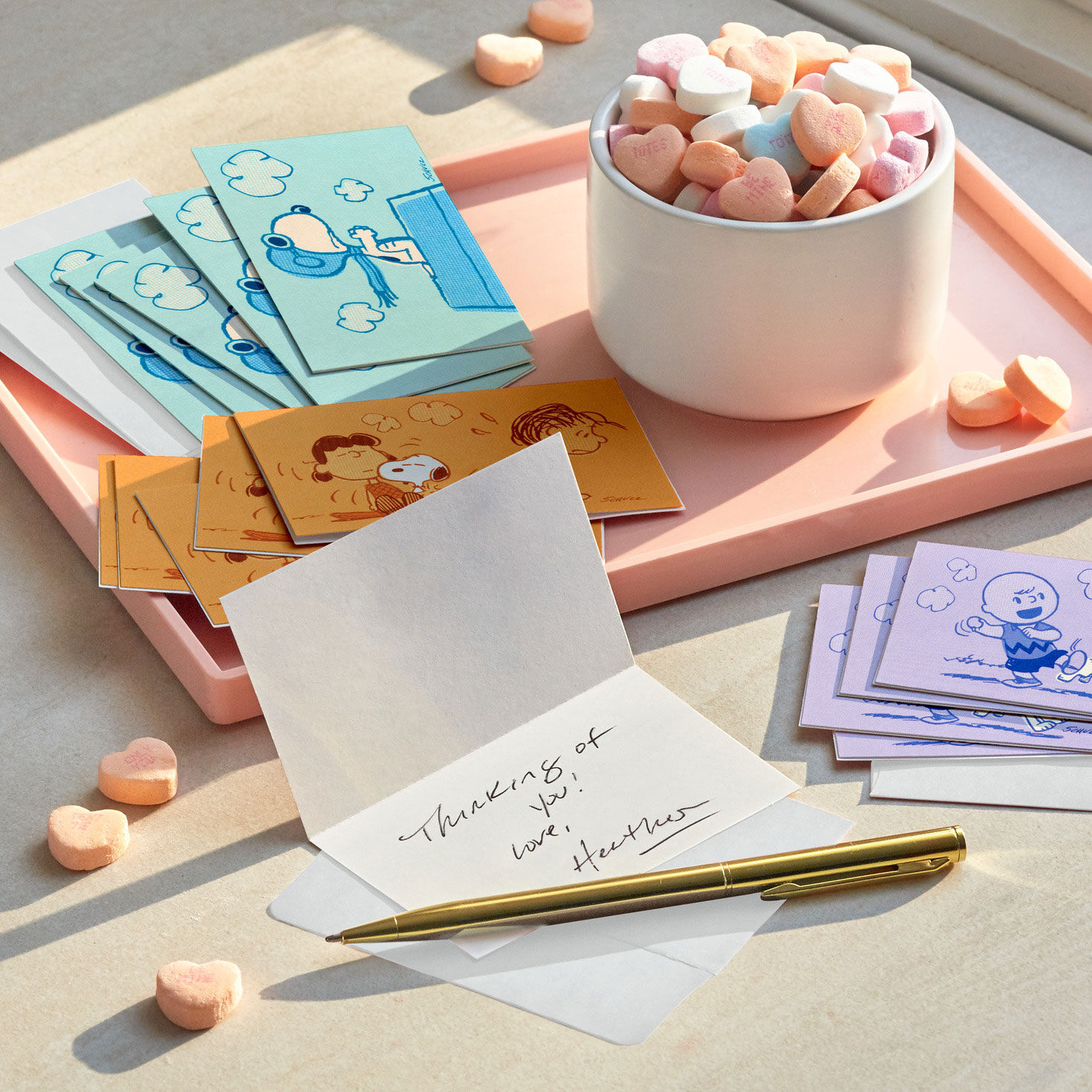 Peanuts® 75th Anniversary Nostalgic Scenes Assorted Blank Mini Note ...