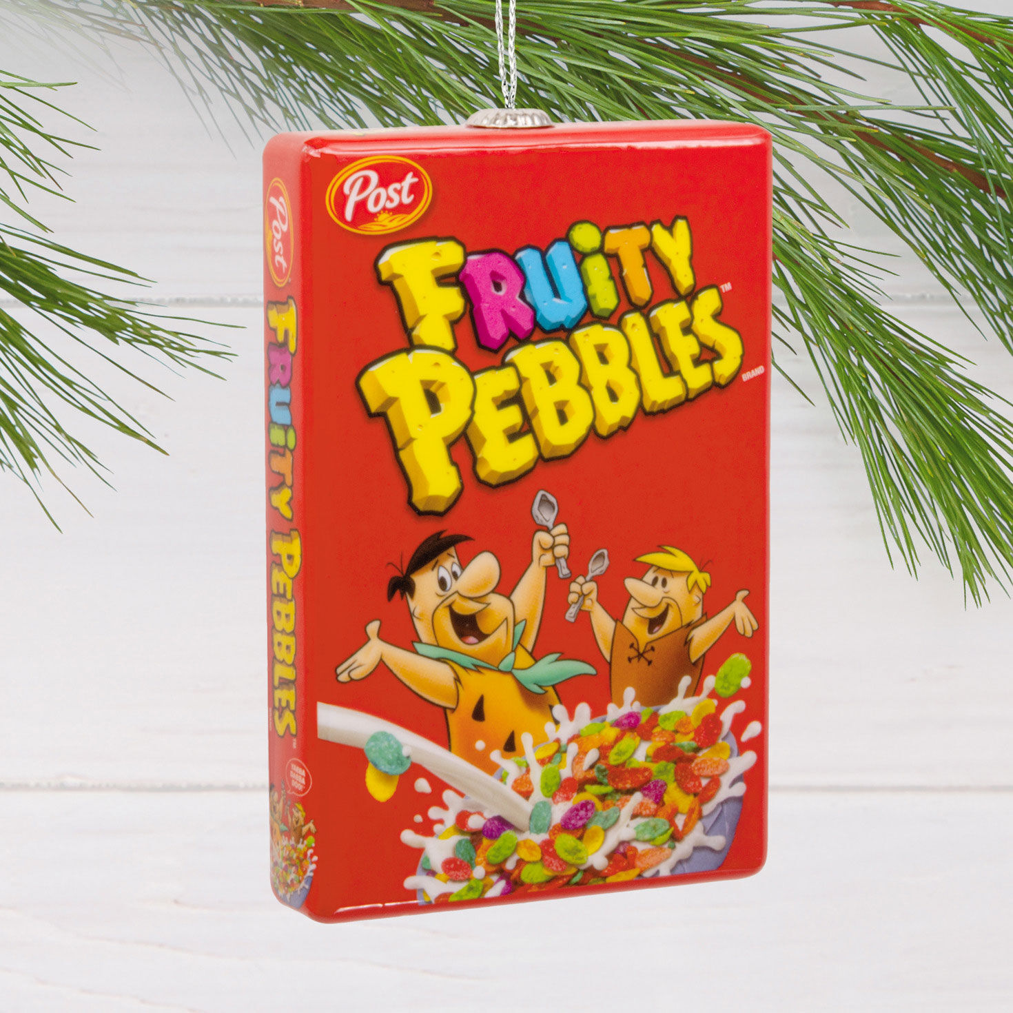Post Flintstones Fruity Pebbles Cereal Shatterproof Hallmark Ornament ...