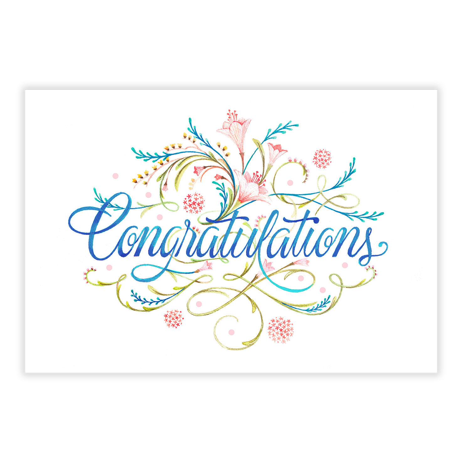 Floral Script Blank Congratulations eCard - eCards | Hallmark