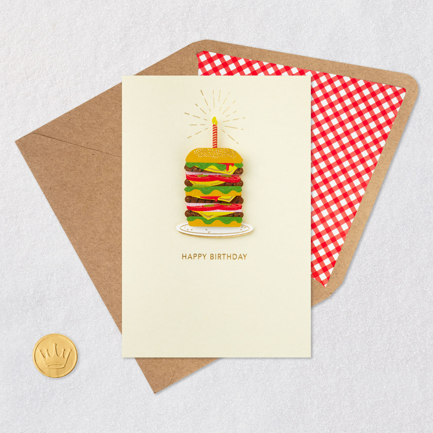Piled High Cheeseburger Birthday Card - Greeting Cards | Hallmark