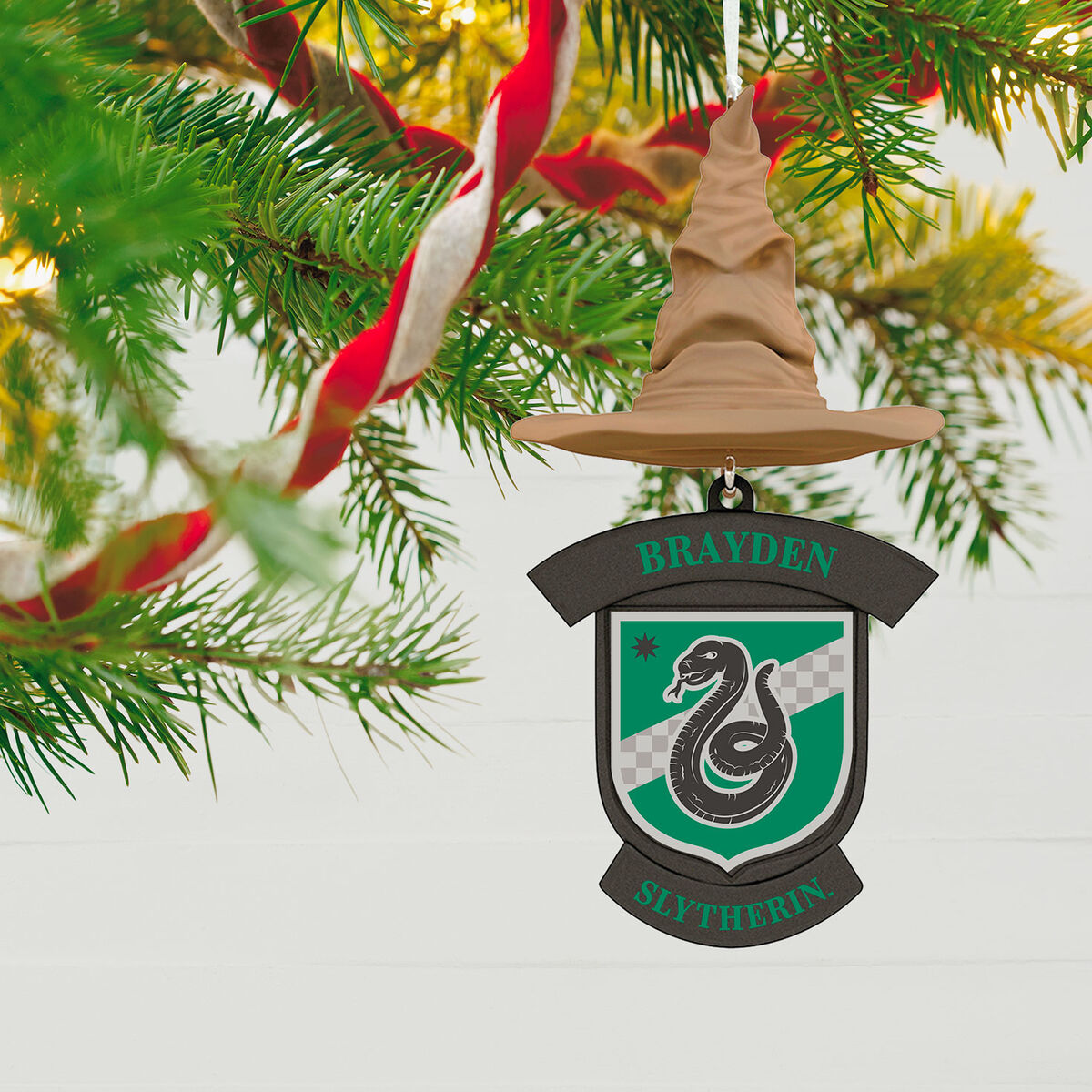 Harry Potter™ Sorting Hat Personalized Text Ornament, Slytherin ...