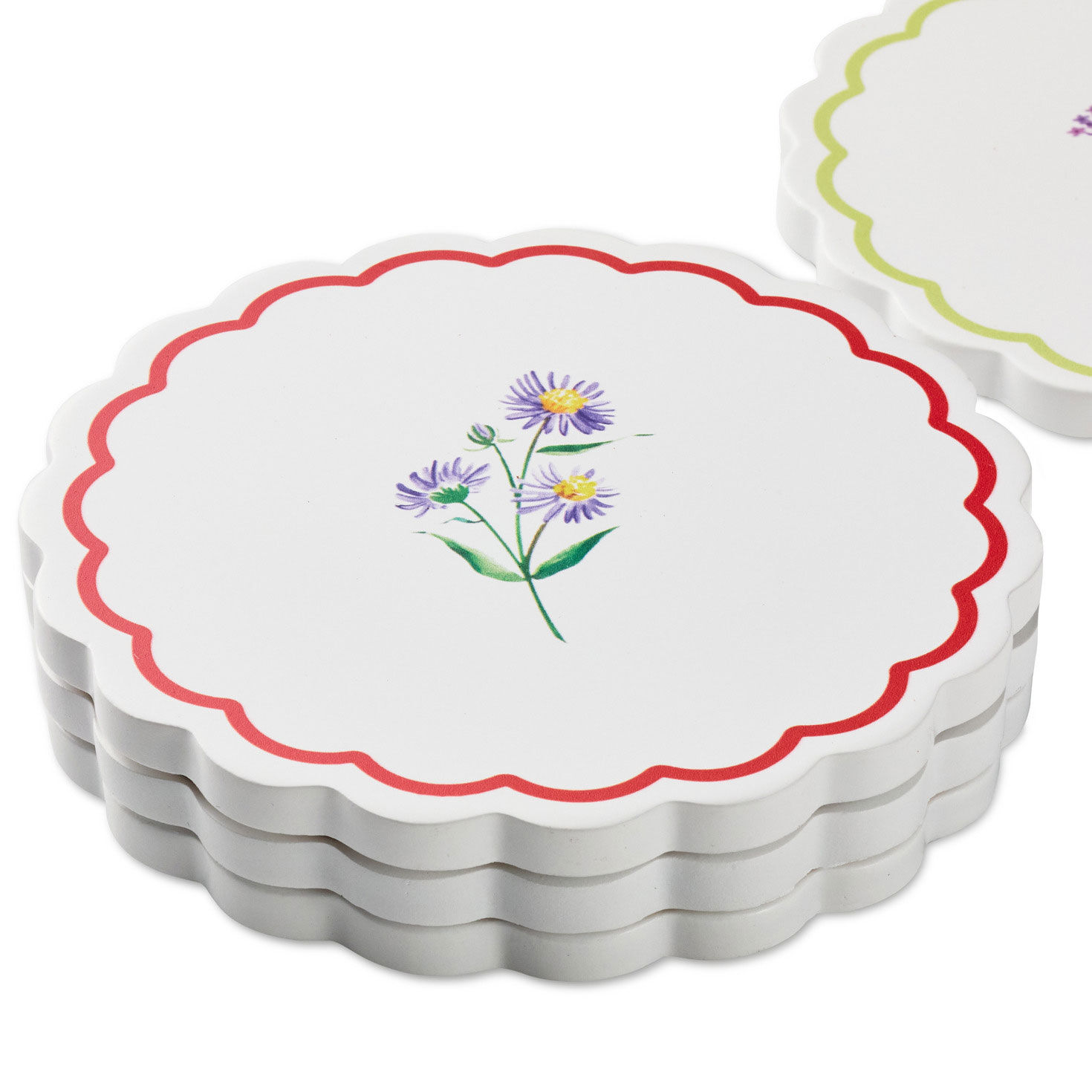Floral Scalloped Coasters, Set of 4 - Kitchen Accessories | Hallmark