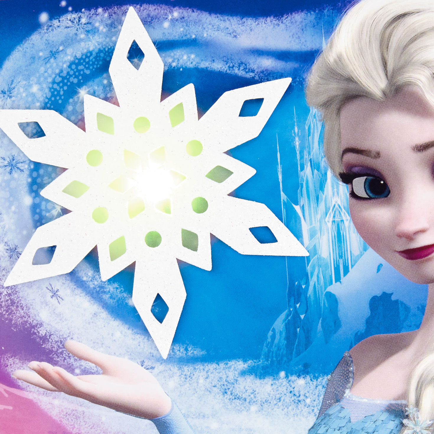 Disney Frozen Elsa Snowflake Musical Birthday Card With Light ...