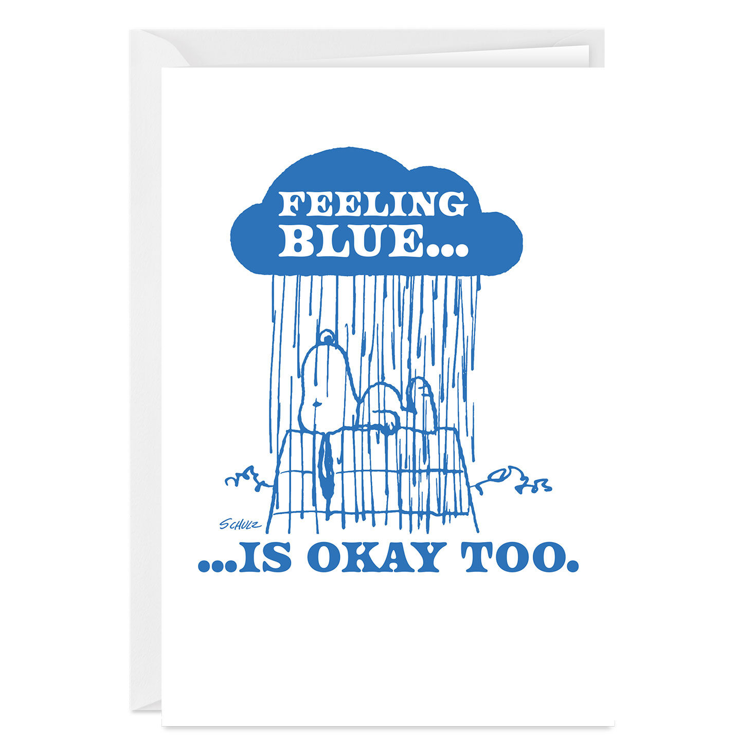 Peanuts® Snoopy Feeling Blue Custom Thinking of You Card - Greeting ...
