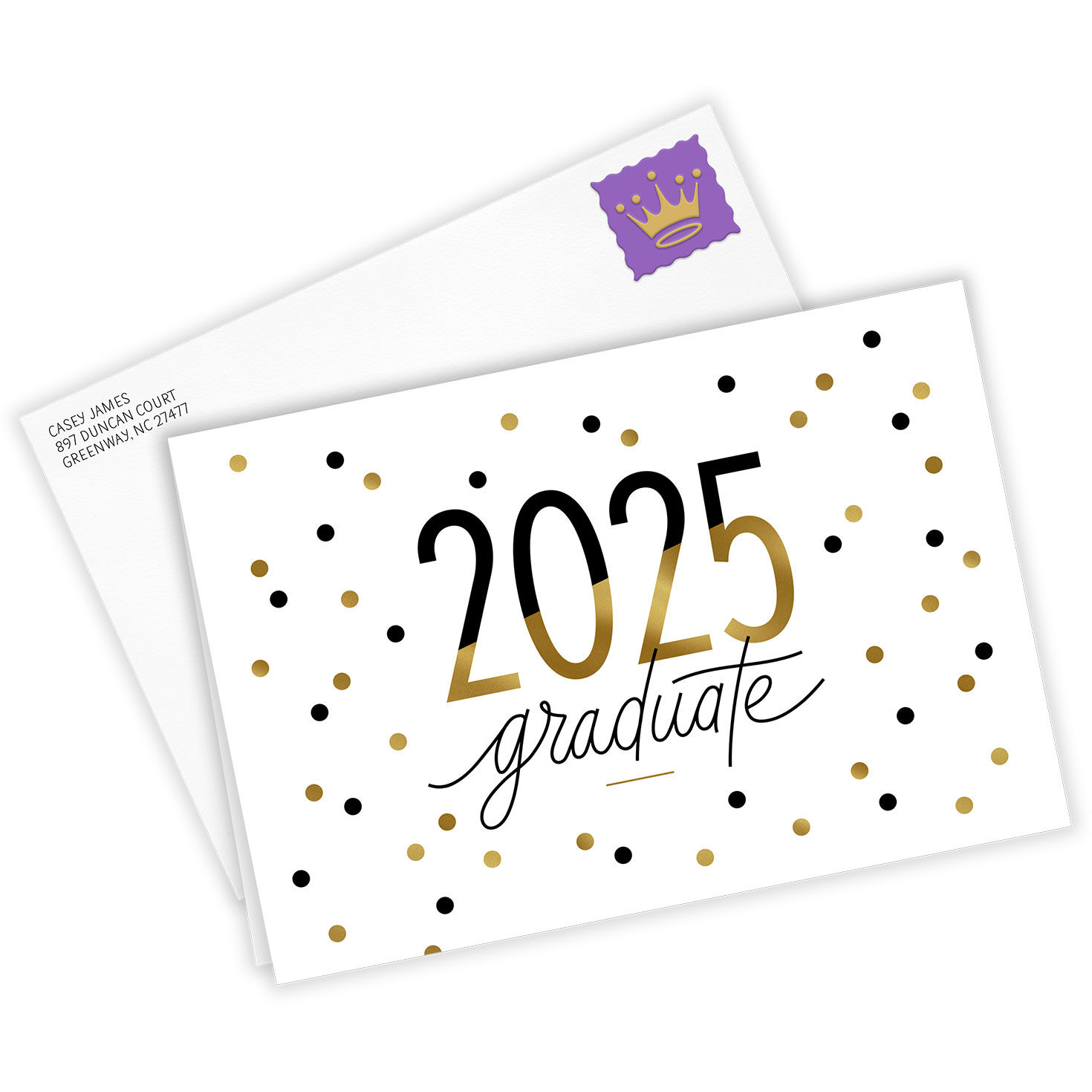 Black and Gold 2025 Graduate Custom Graduation Card - Greeting Cards ...