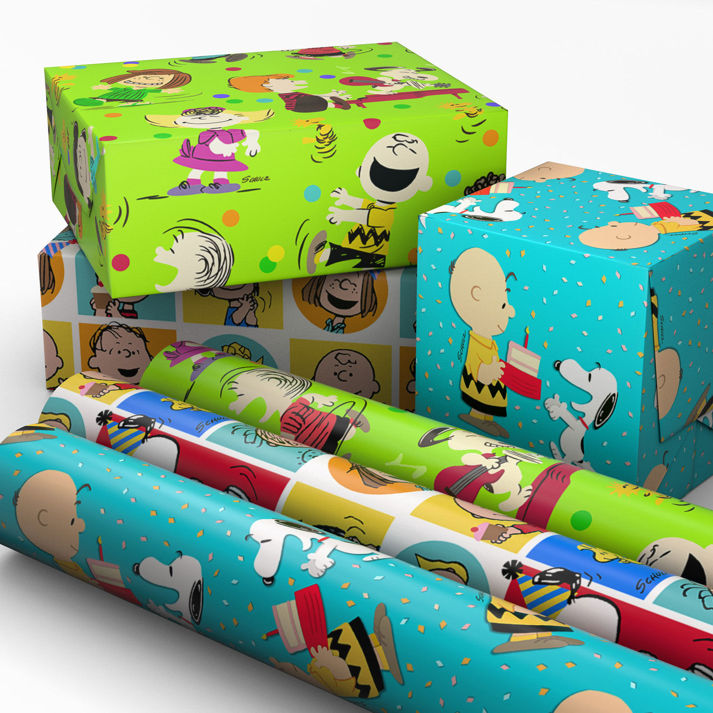 Peanuts® Party Fun 3-Pack Assorted Wrapping Paper Roll Bundle, 60 sq ...
