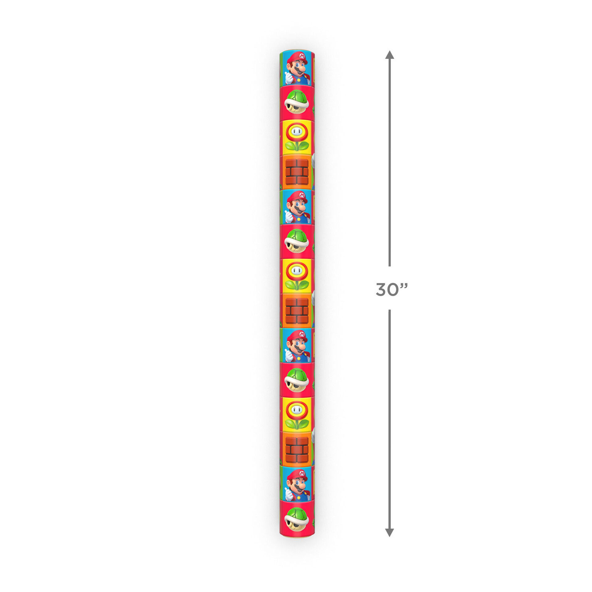 Super Mario™ on Colorful Squares Wrapping Paper, 17.5 sq. ft ...