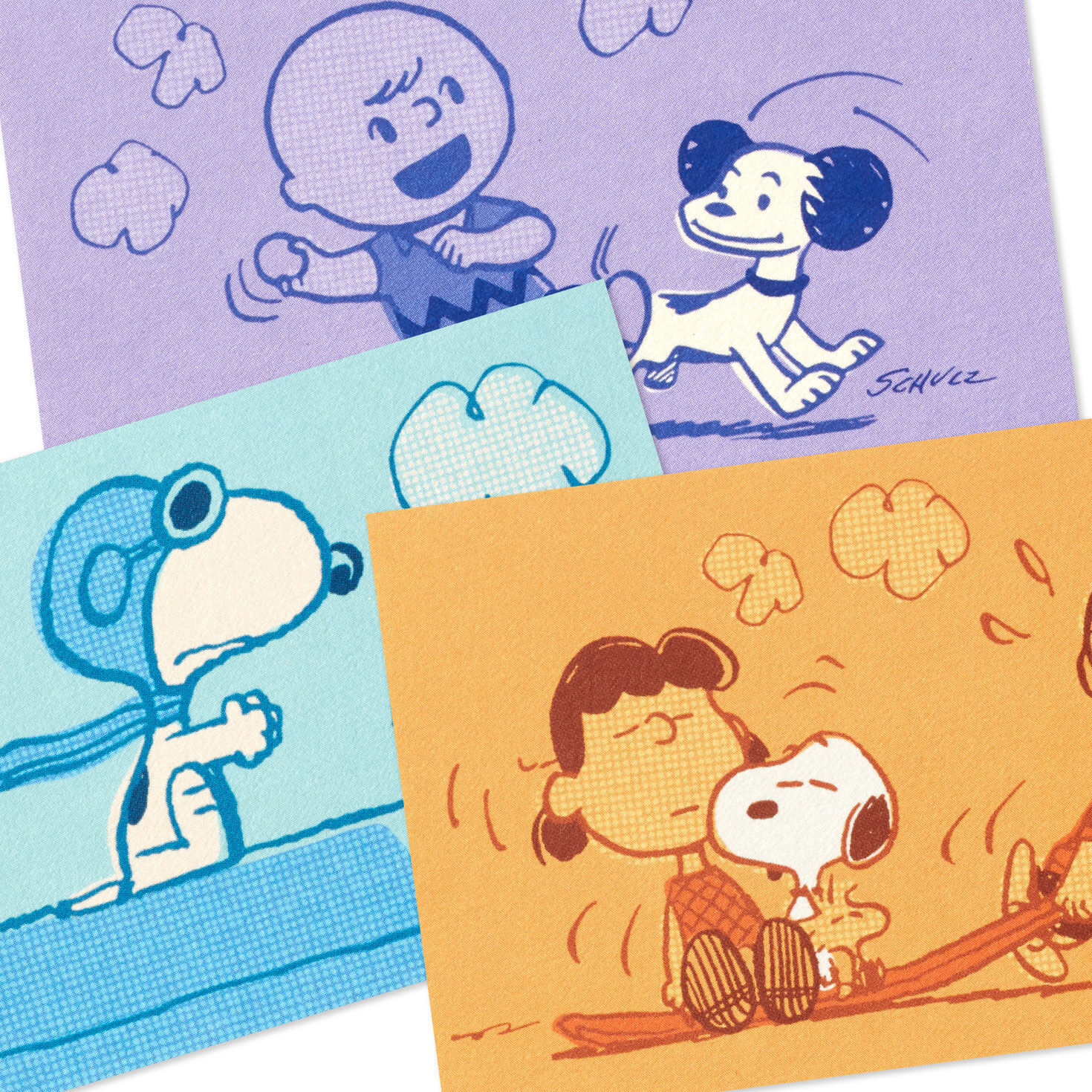 Peanuts® 75th Anniversary Nostalgic Scenes Assorted Blank Mini Note ...