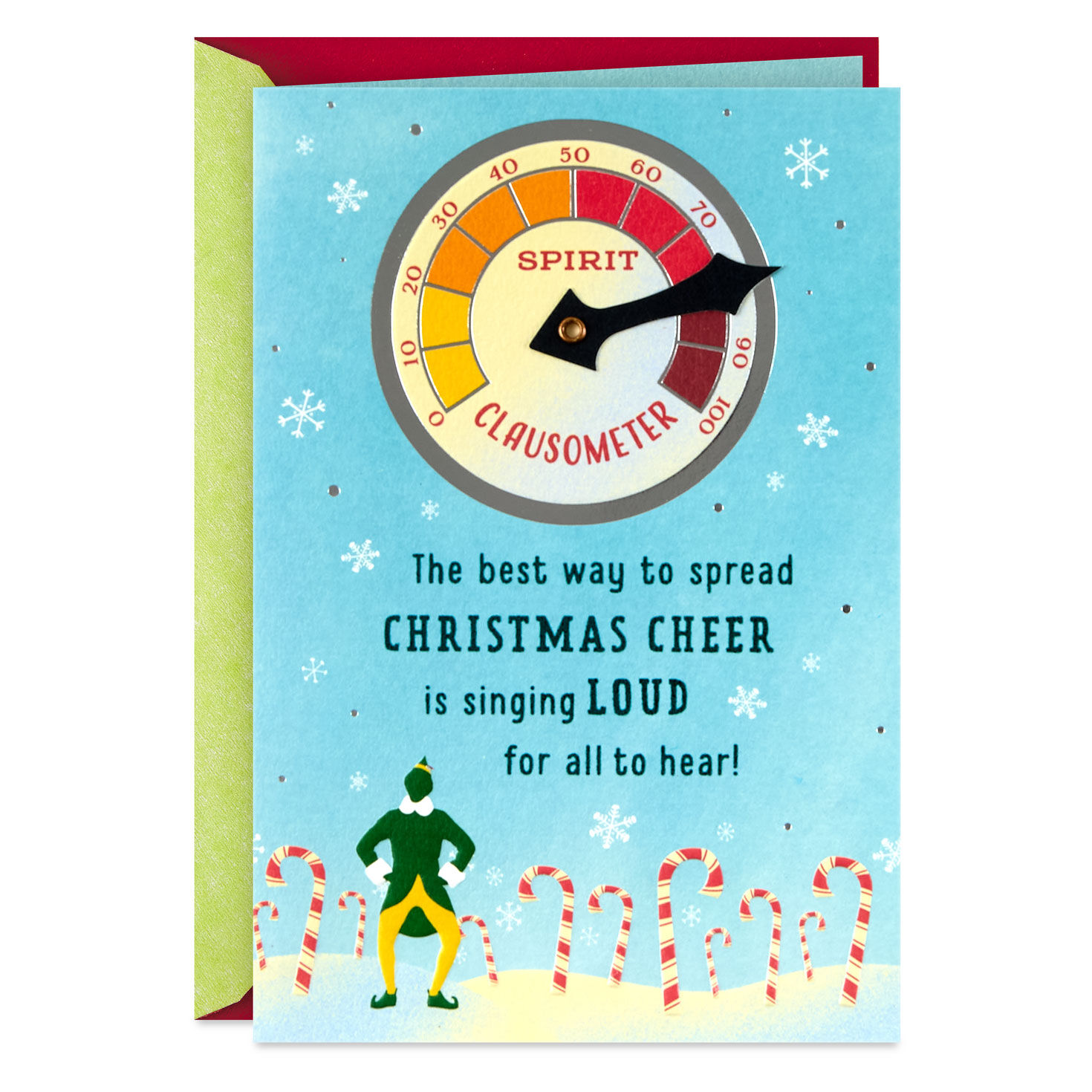 Elf Singing Loud for All to Hear Christmas Card With Spinner - Greeting ...