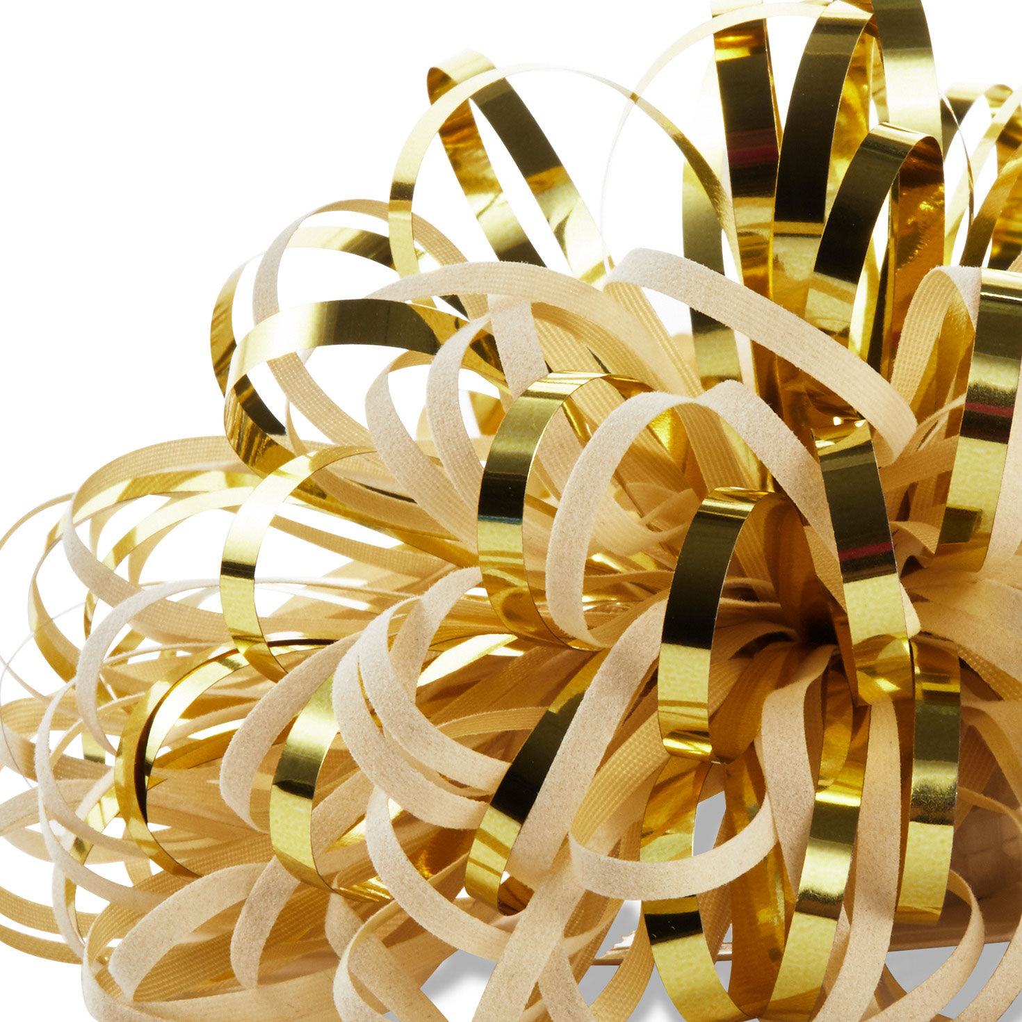 5" Ivory and Gold Metallic Pom-Pom Gift Bow - Bows & Ribbons | Hallmark