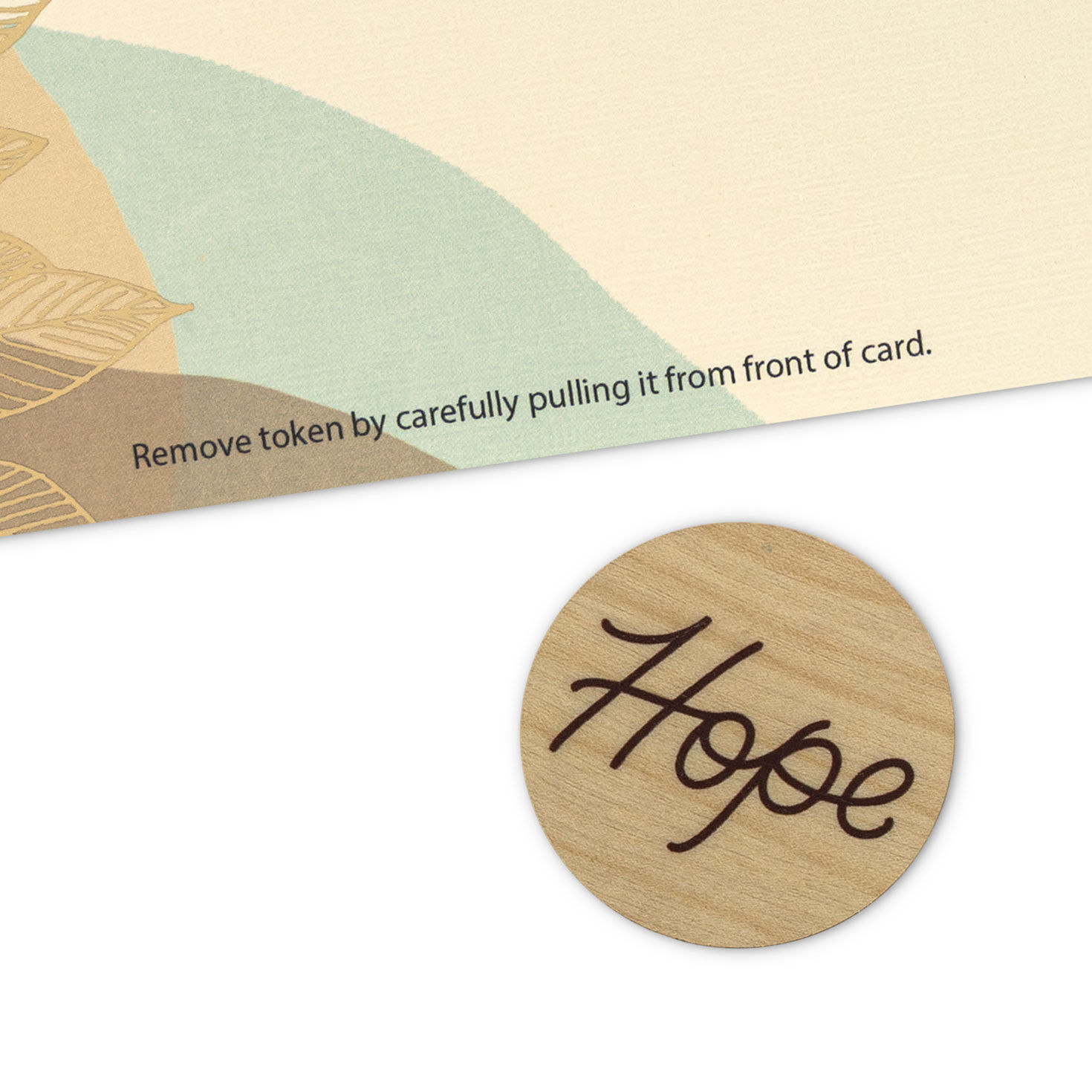 Love, Peace and Hope Encouragement Card With Wooden Token - Greeting ...