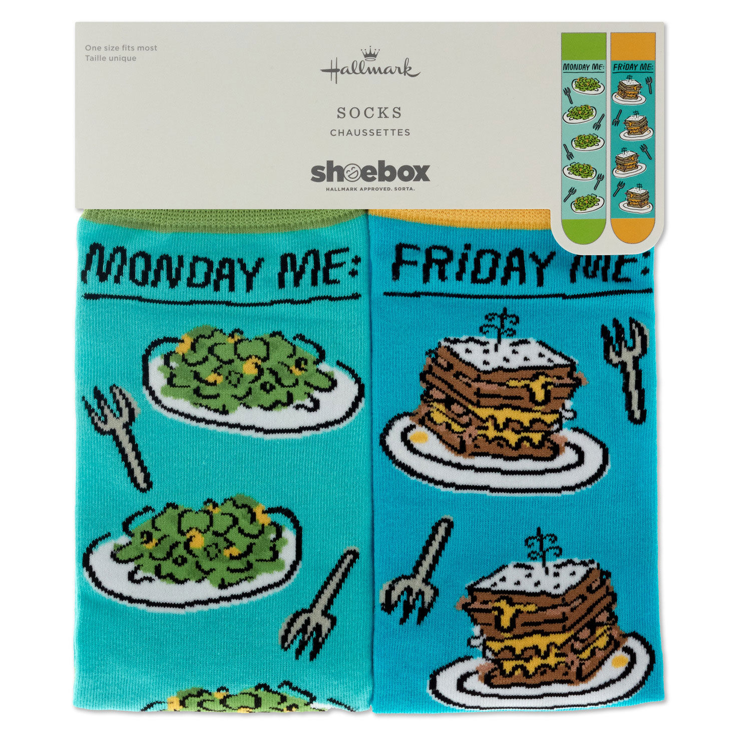 Shoebox Monday vs. Friday Funny Crew Socks - Socks & Slippers | Hallmark