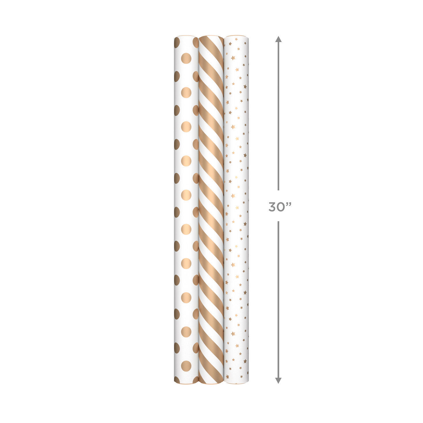 Gold and White 3-Pack Wrapping Paper, 105 sq. ft. total - Wrapping ...