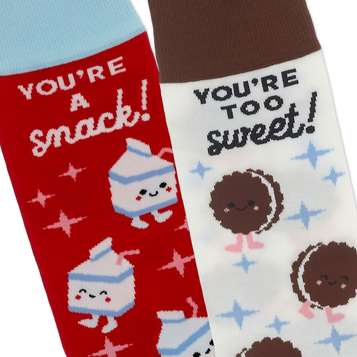 Better Together Milk and Cookies Funny Crew Socks - Socks & Slippers ...