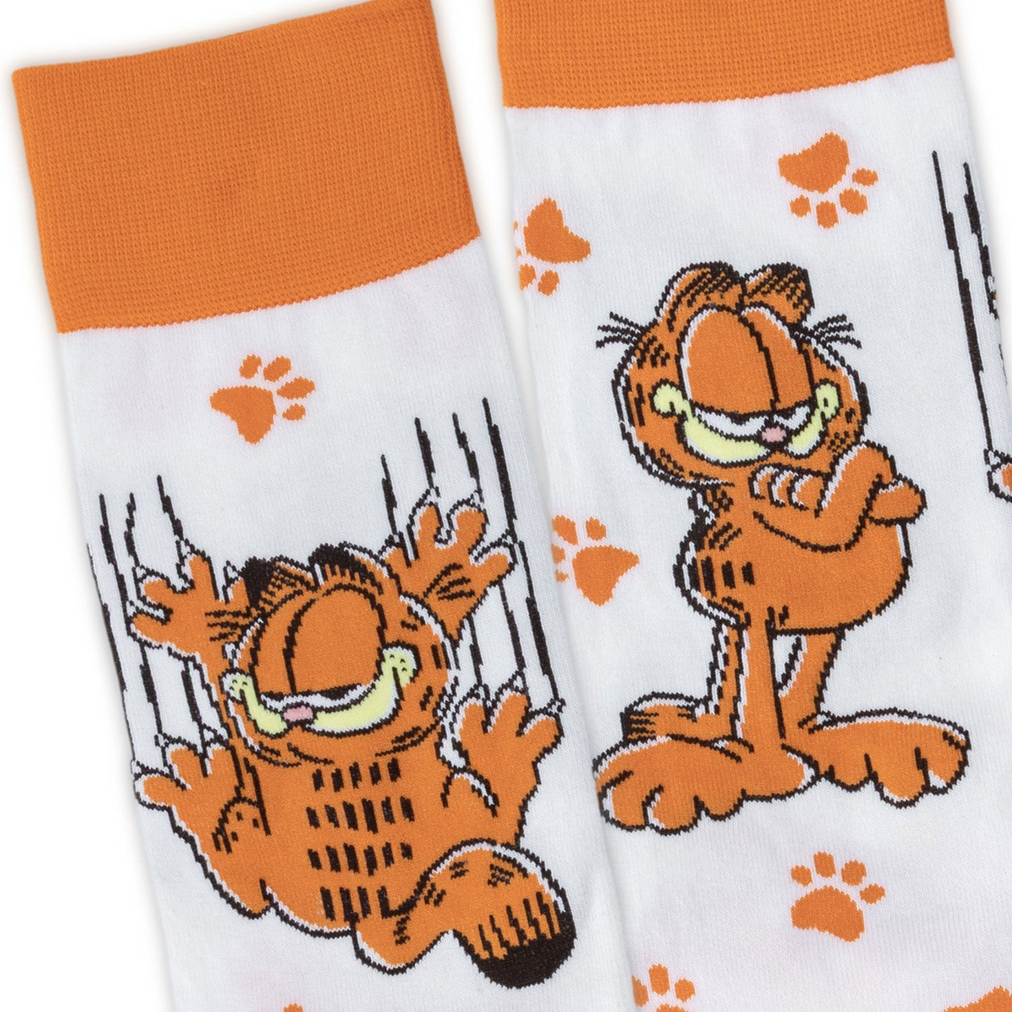 Garfield Poses and Paw Prints Novelty Crew Socks - Socks & Slippers ...
