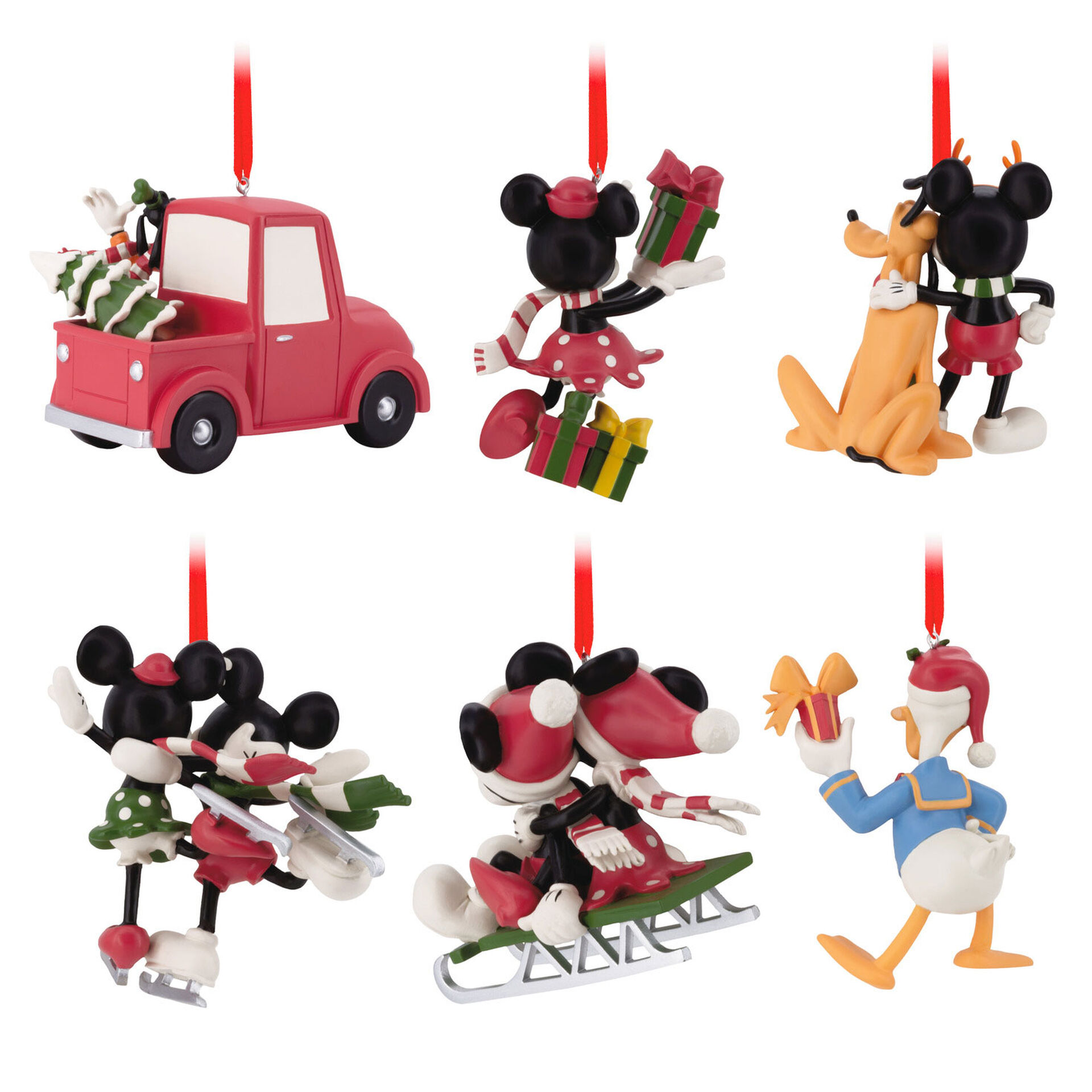 Disney Mickey Mouse And Friends Hallmark Ornaments Set Of 6 T