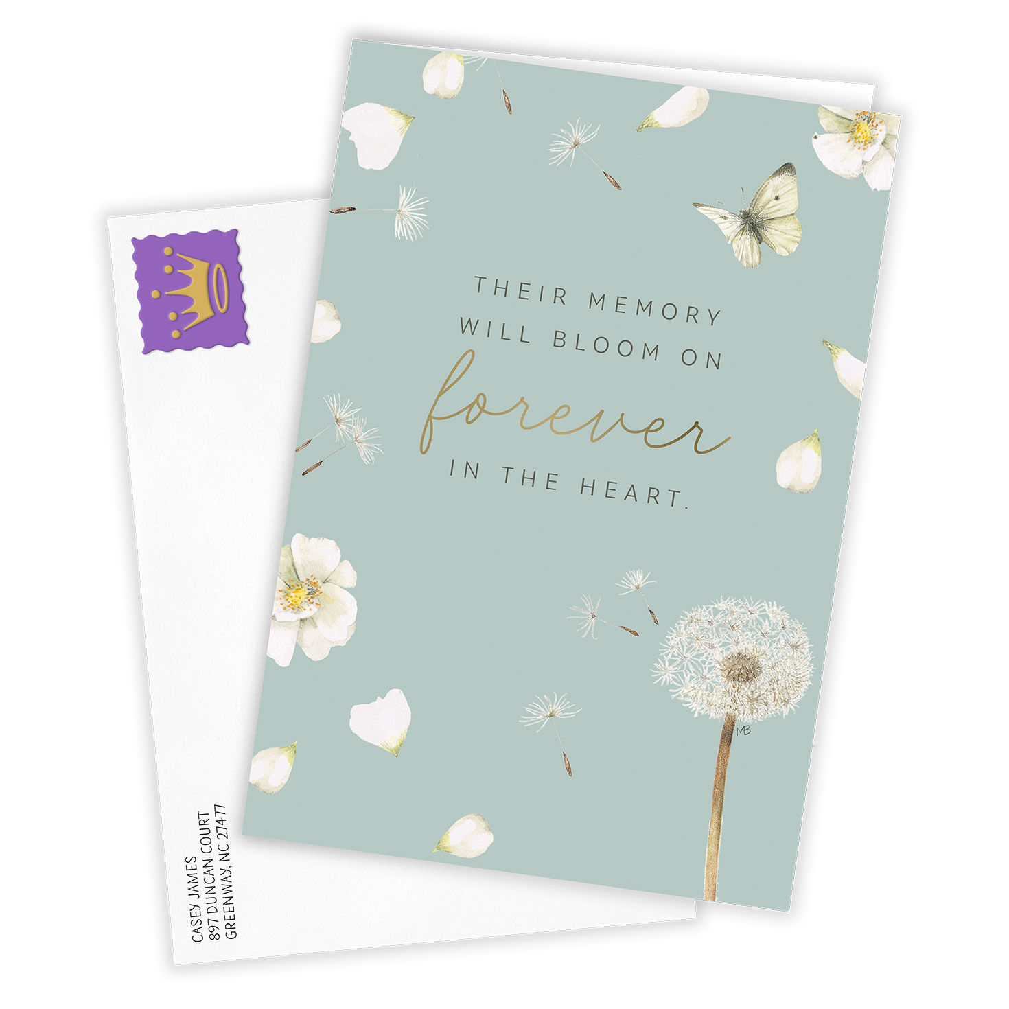 Marjolein Bastin Their Memory Will Bloom Forever Custom Sympathy Card ...