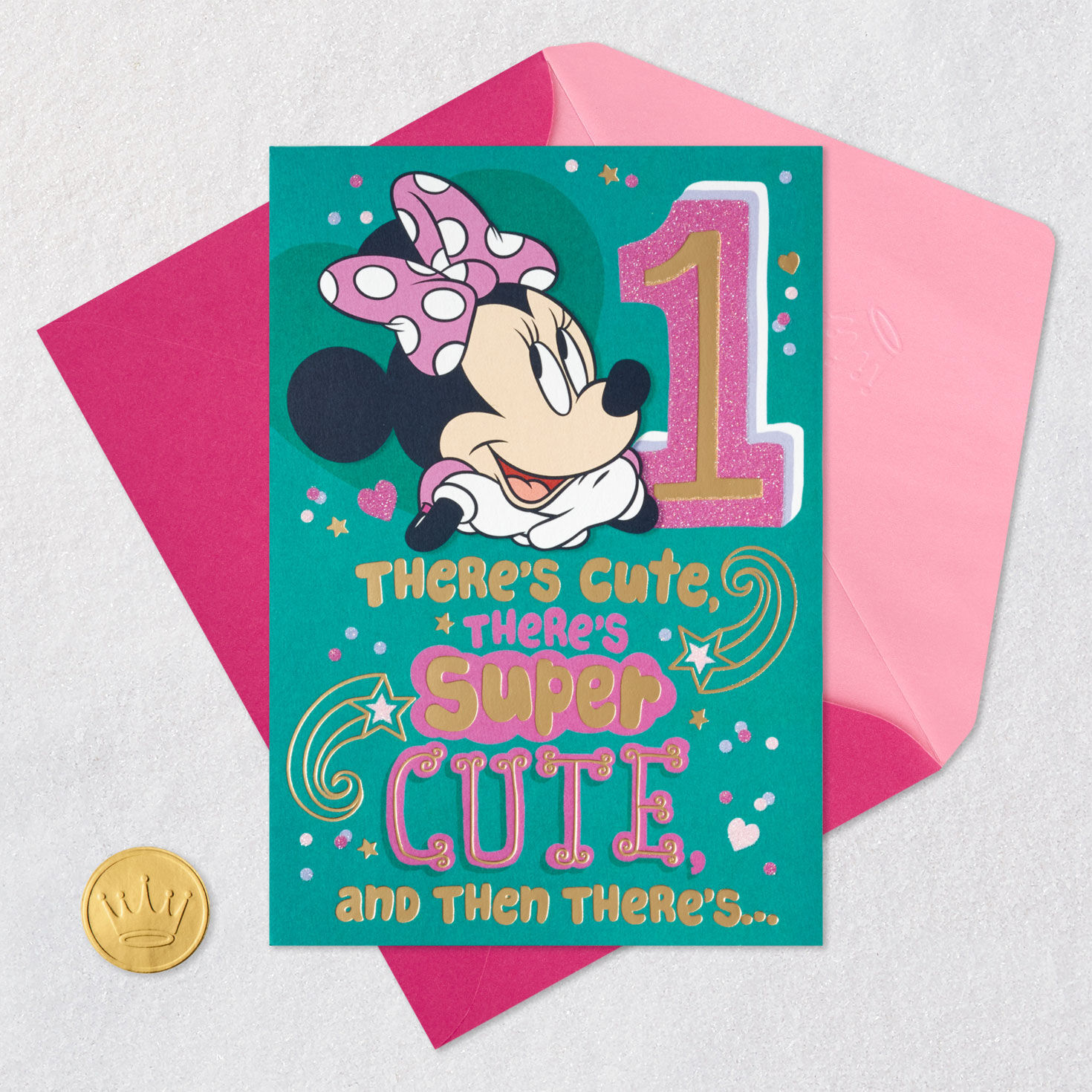 Disney Minnie Mouse Super Cute First Birthday Card - Greeting Cards ...