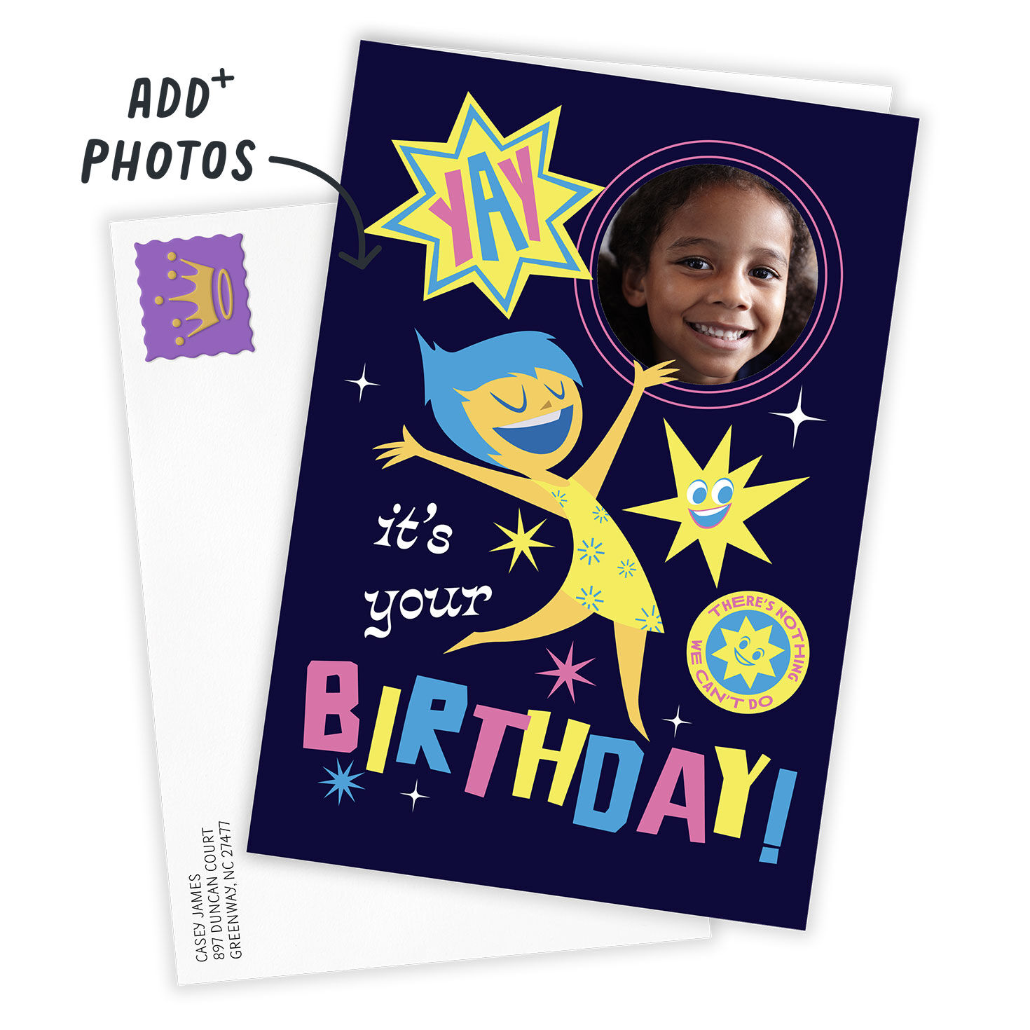 Disney/Pixar Inside Out Feel the Joy Custom Birthday Card - Greeting ...
