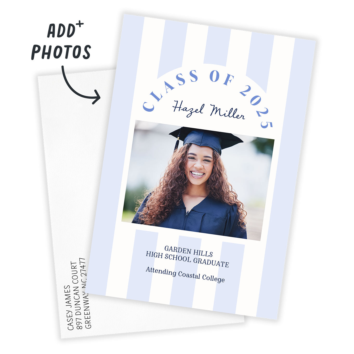 Bold Stripes Class of 2025 Graduation Announcement - Announcements ...