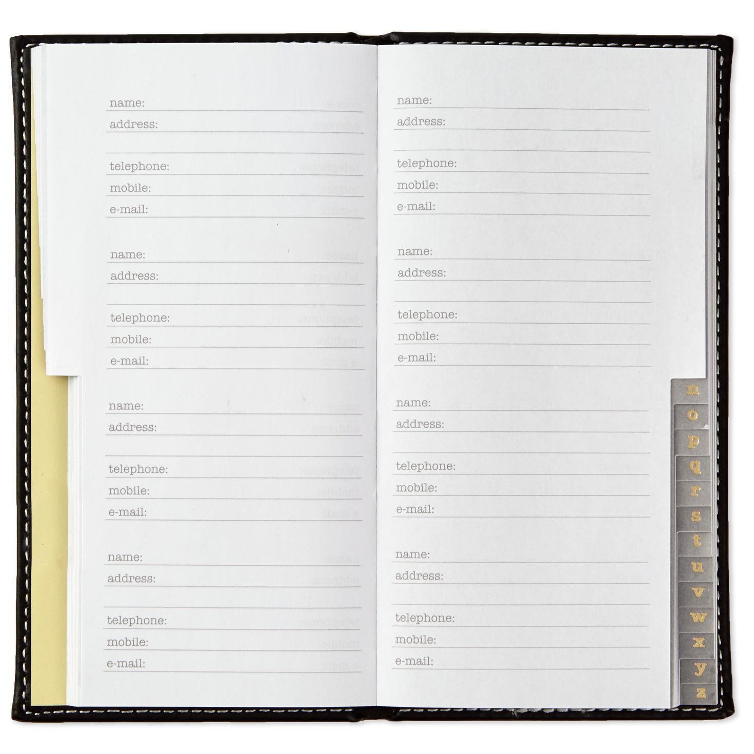 Black Faux Leather Slim Address Book - Address Books | Hallmark