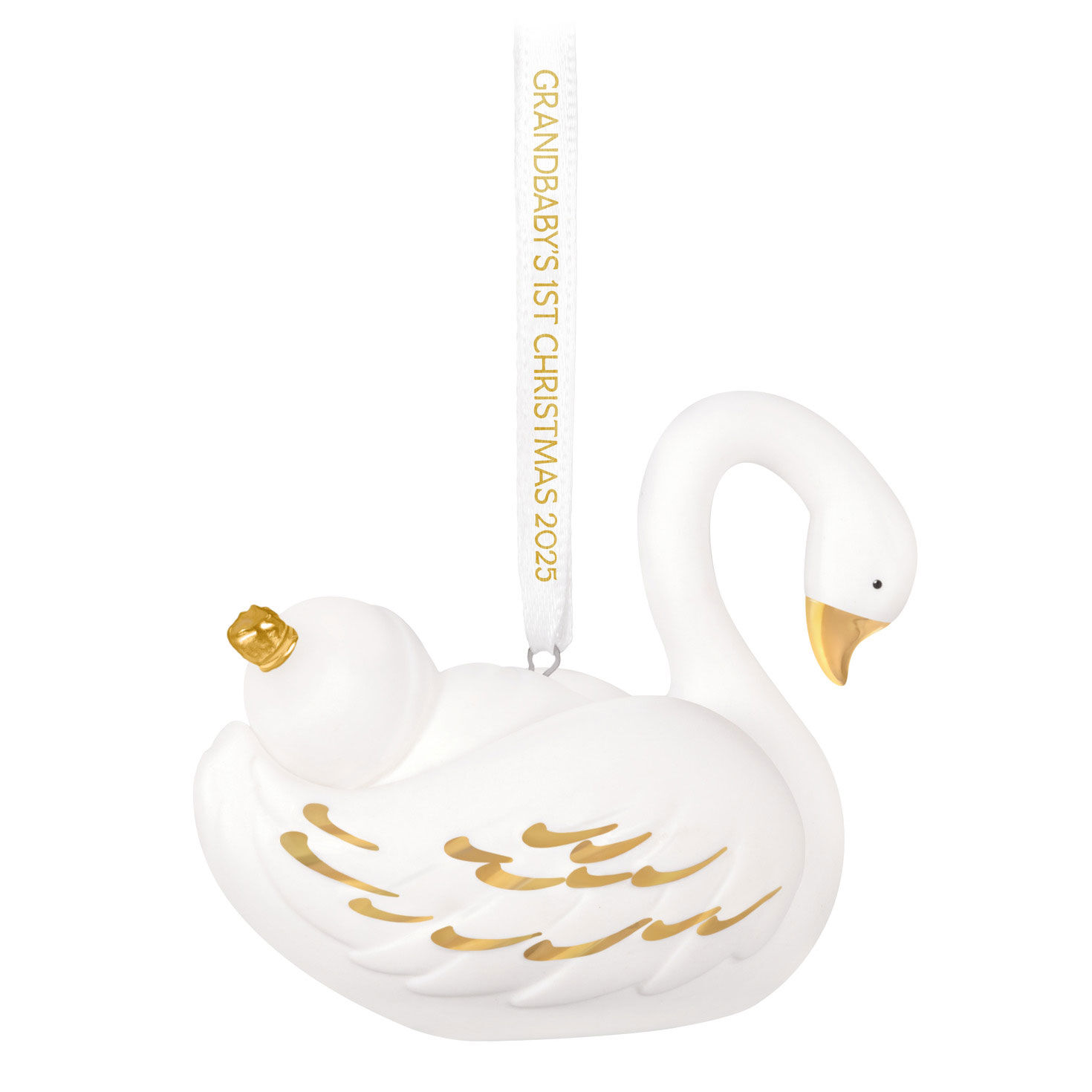 Grandbaby's First Christmas Swan 2025 Porcelain Ornament - Keepsake ...