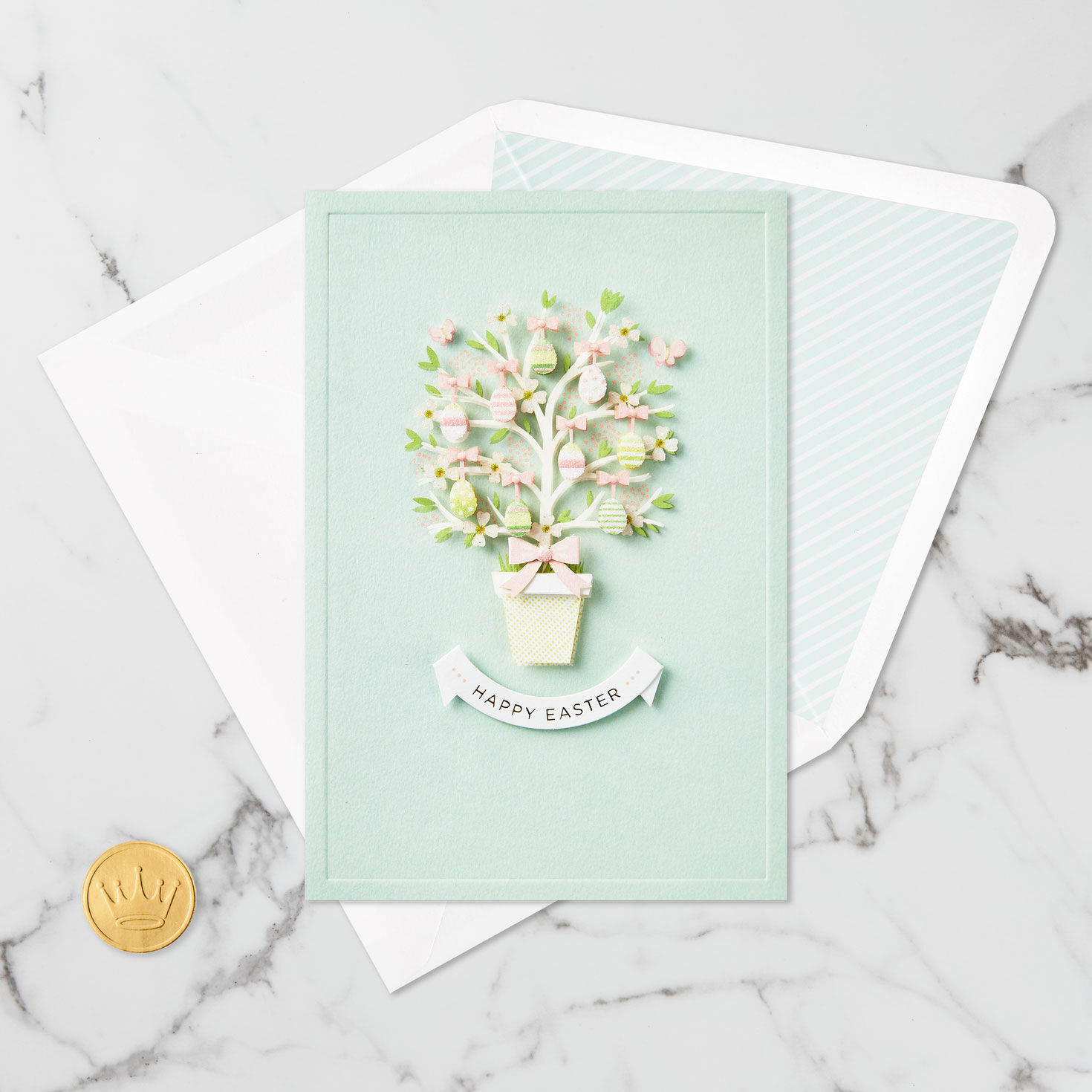 Bright and Beautiful Easter Egg Tree Easter Card - Greeting Cards ...