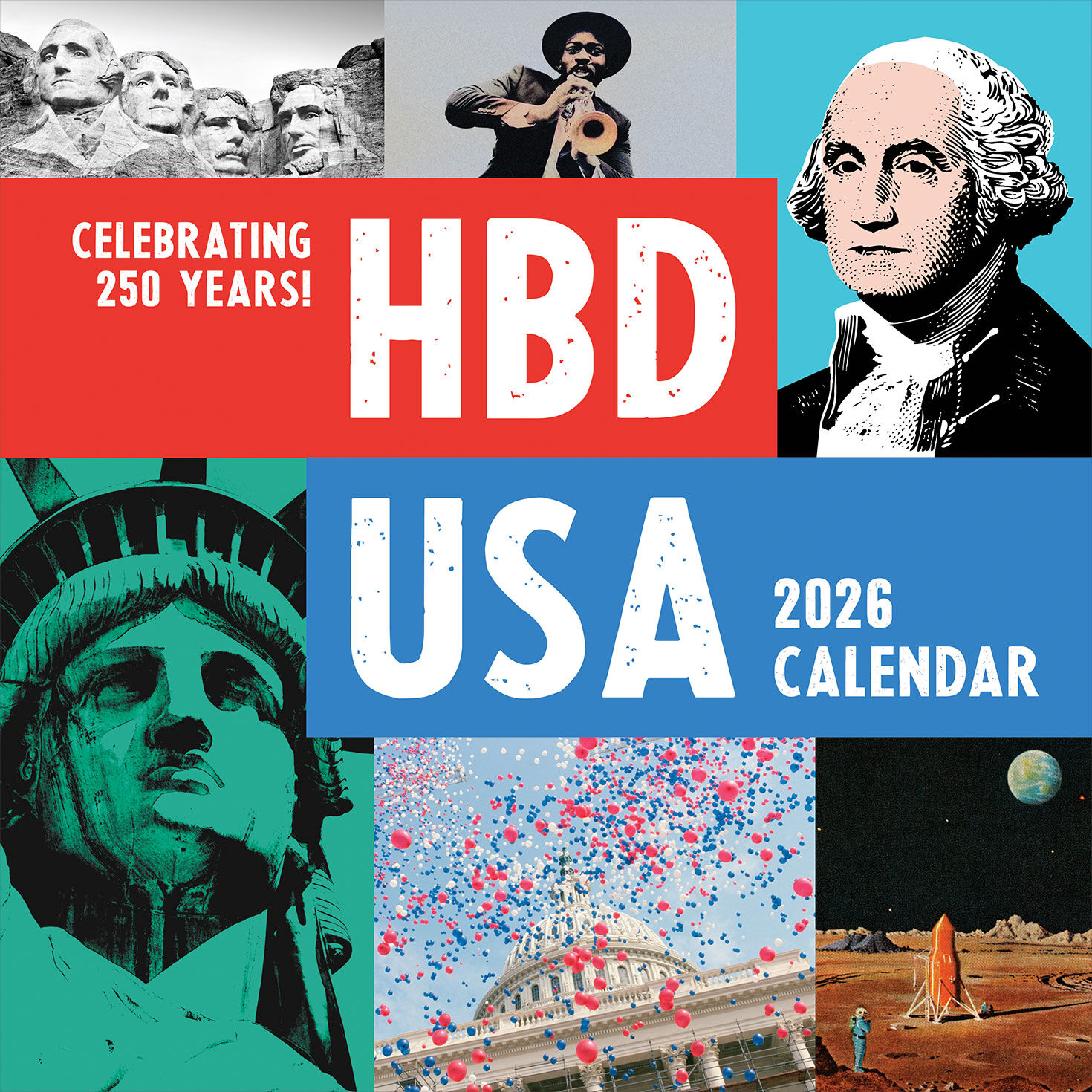 Time Factory Celebrating 250 Years HBD USA 2026 Wall Calendar ...