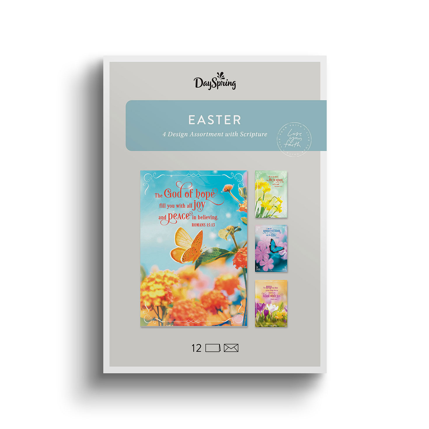 Springtime Inspiration Assorted Religious Easter Cards, Box of 12 ...