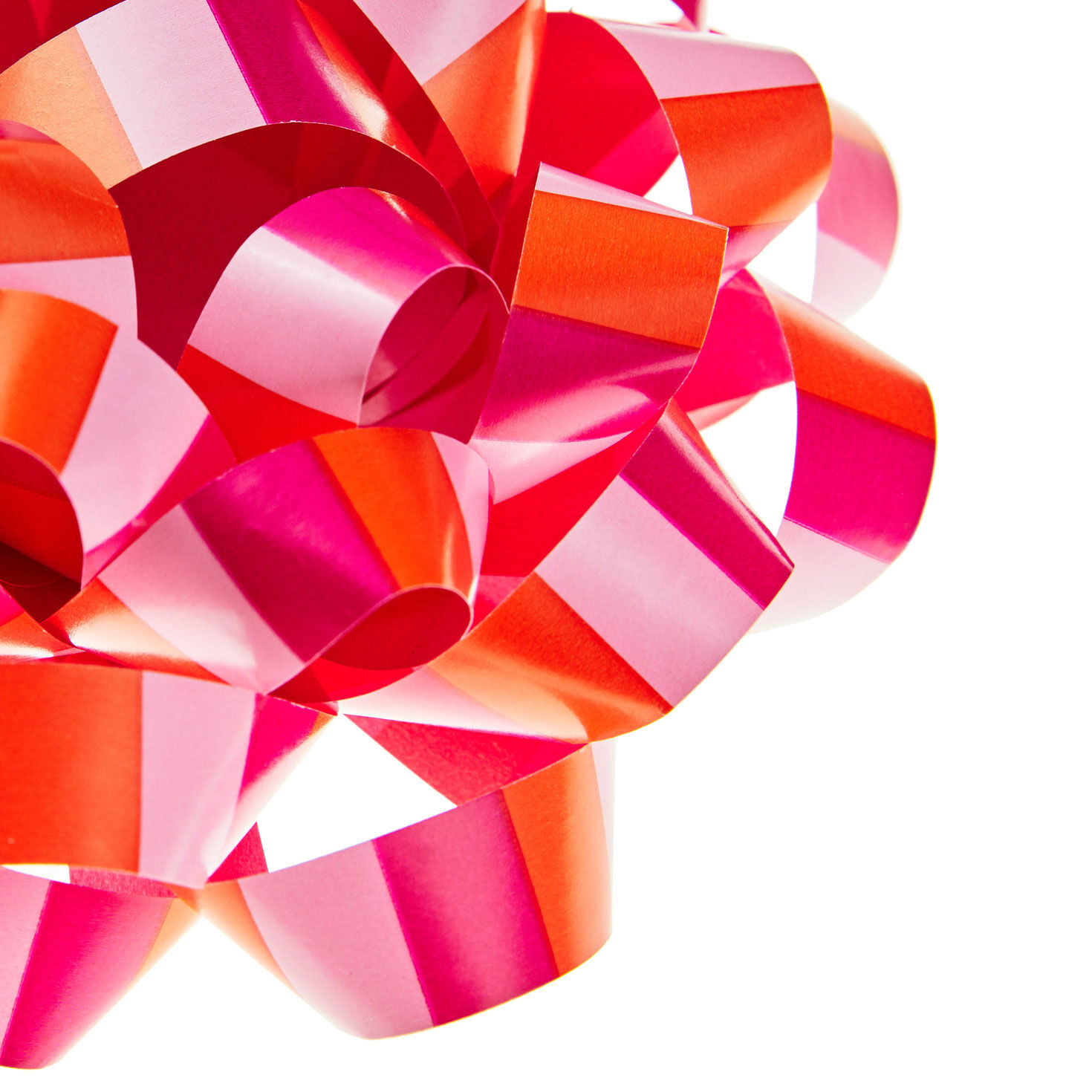 4.6" Pink and Coral Stripe Recyclable Gift Bow - Bows & Ribbons | Hallmark